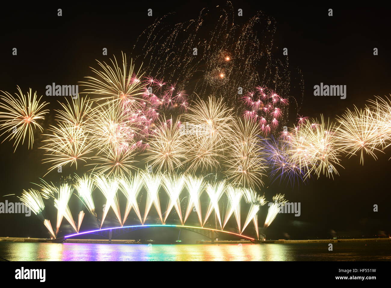 Fireworks in the night sky Stock Photo - Alamy