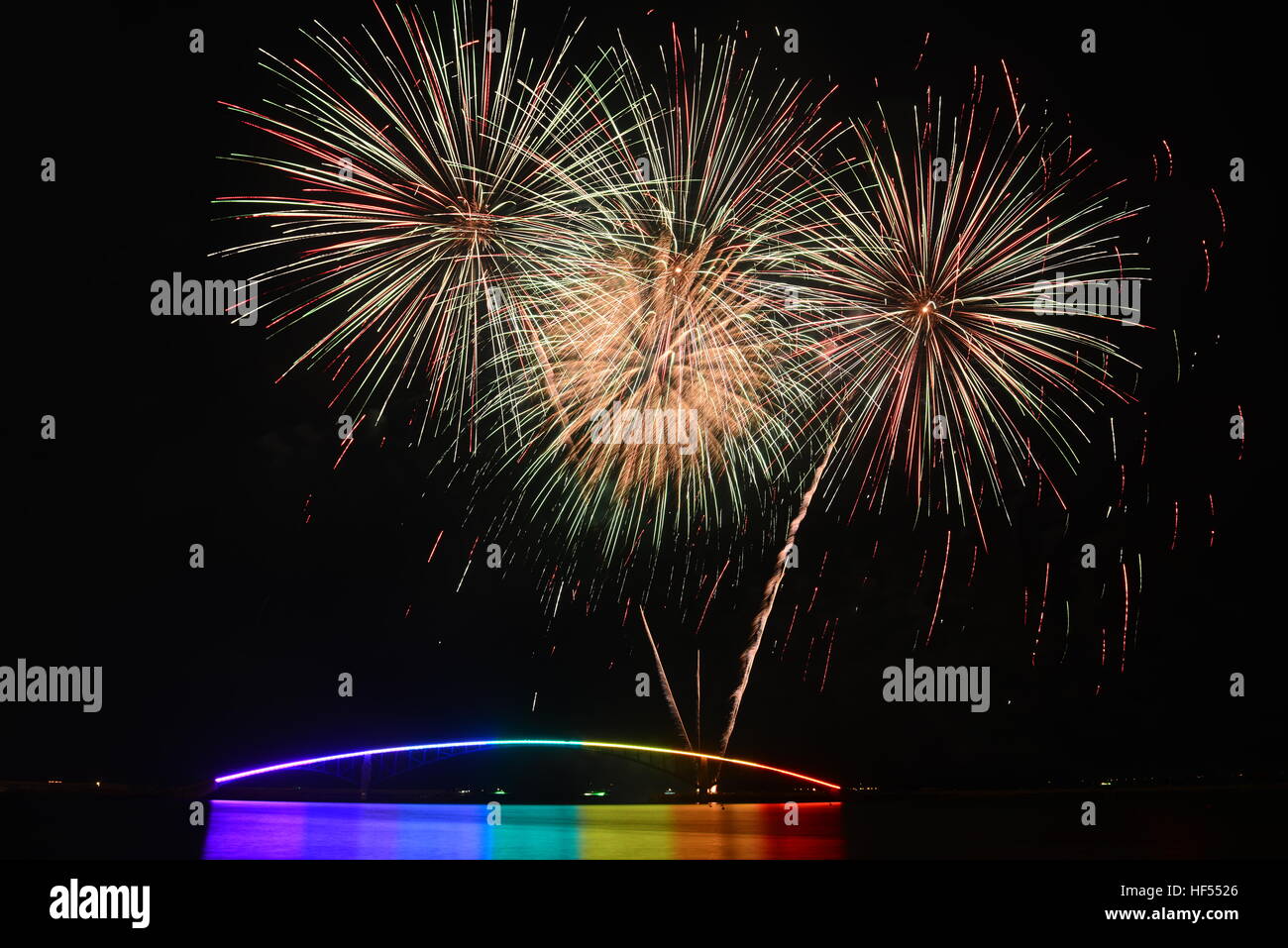 Fireworks in the night sky Stock Photo - Alamy