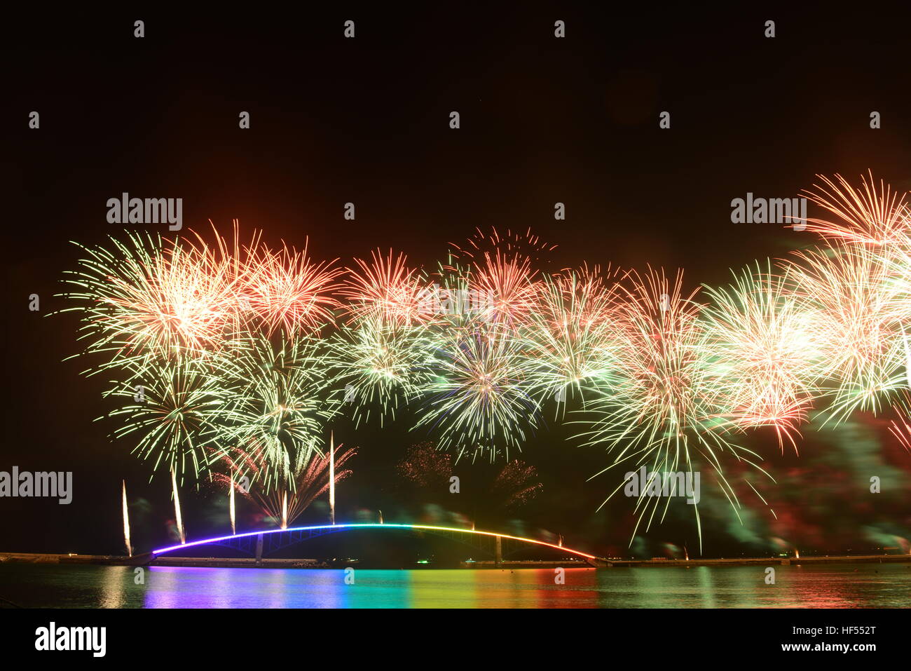 Fireworks in the night sky Stock Photo - Alamy