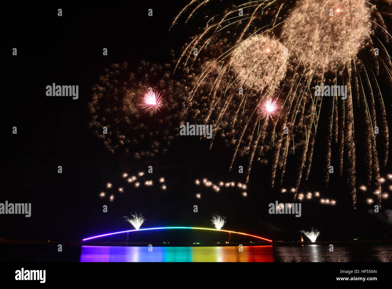 Fireworks in the night sky Stock Photo - Alamy