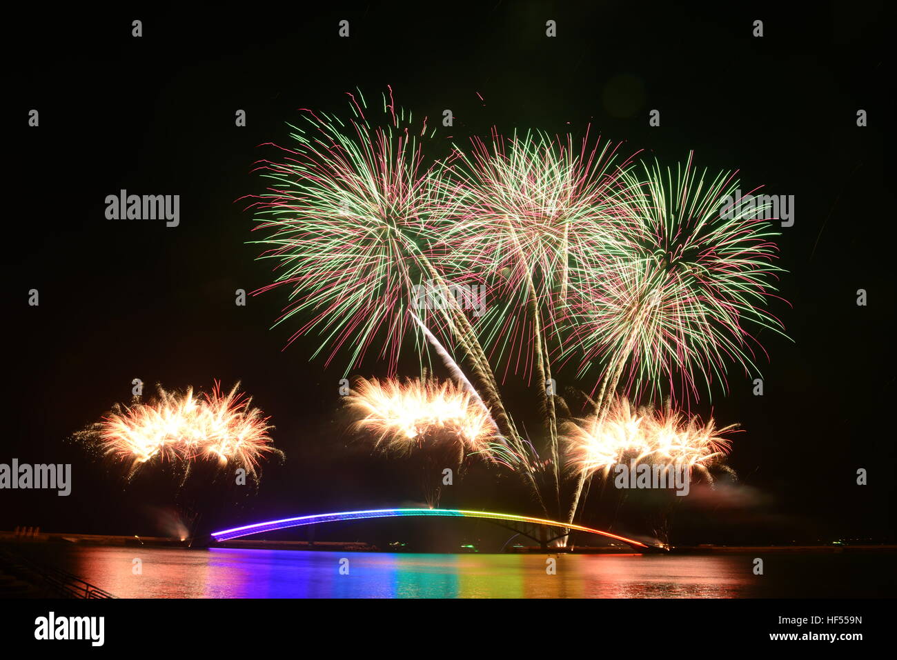 Fireworks in the night sky Stock Photo - Alamy