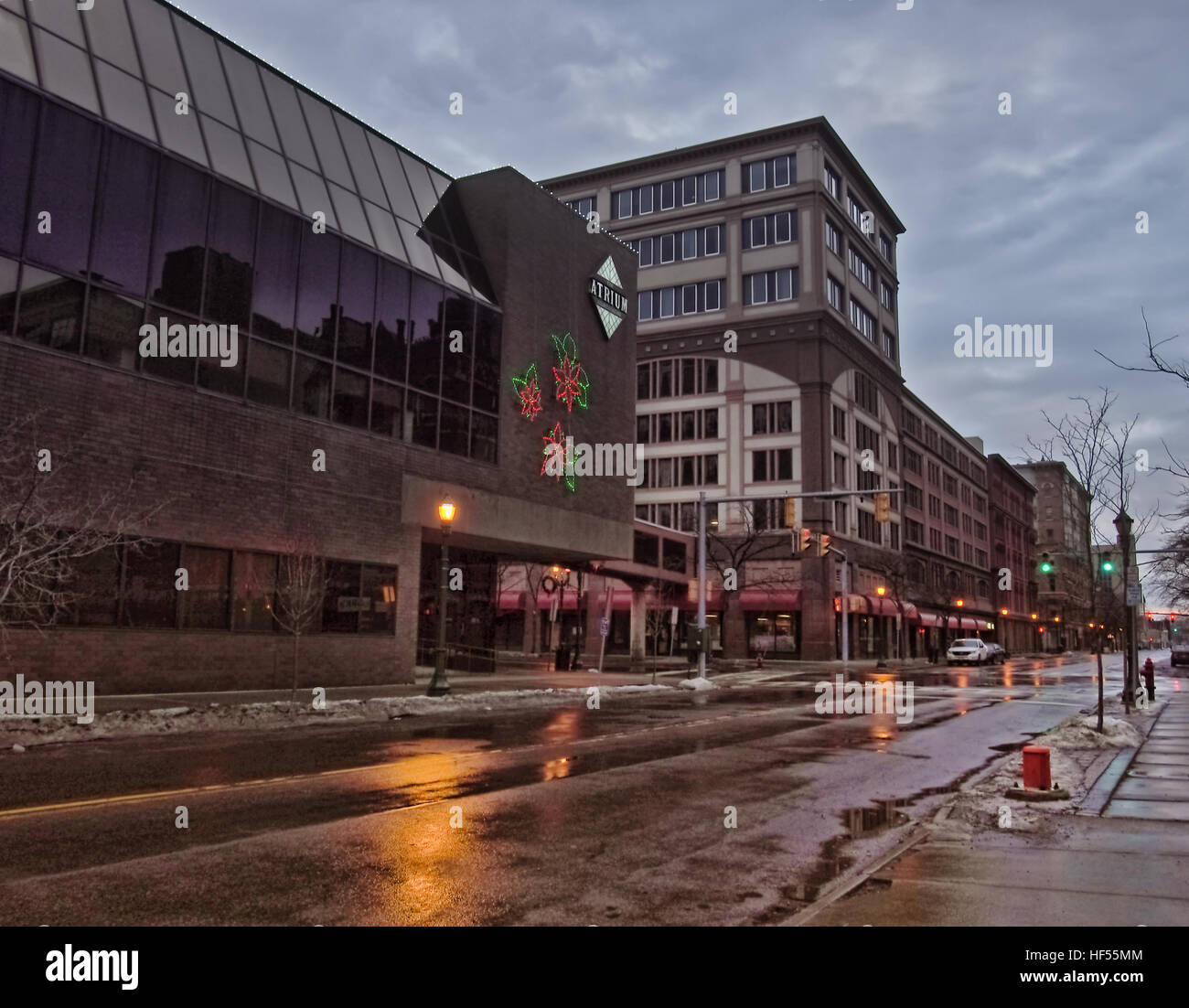 Syracuse, New York, USA. December 25,2016. View of downtown Syracuse ...