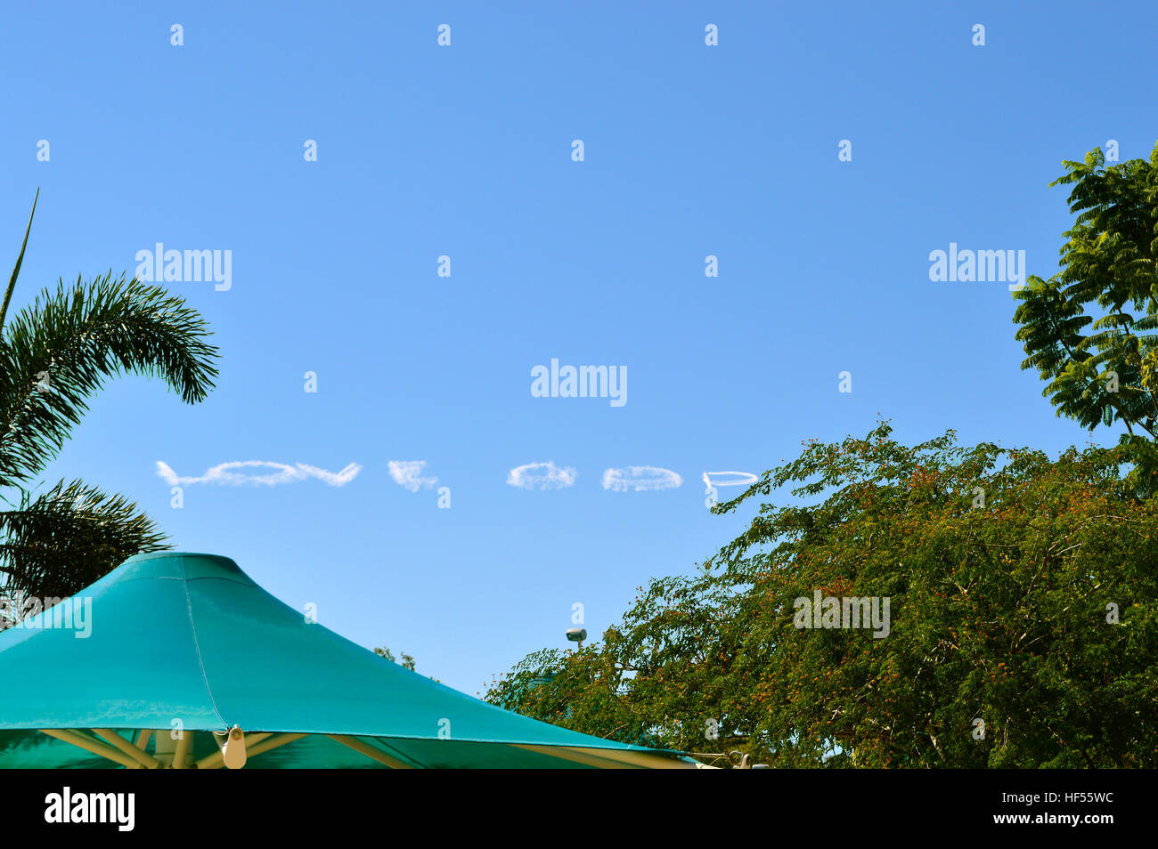 Love God an aerial message in the sky Stock Photo - Alamy