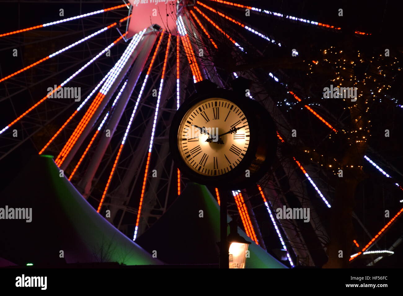 clock in amusement park Stock Photo - Alamy