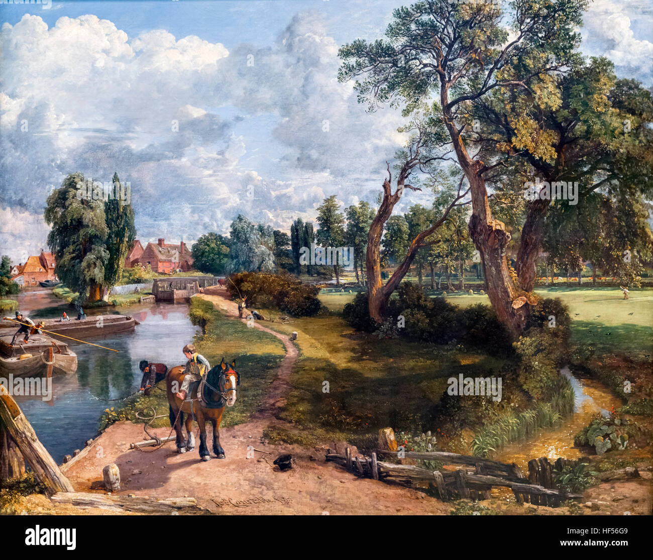 Flatford Mill, Constable. Flatford Mill "Scene on a Navigable River" by John Constable, oil on ...