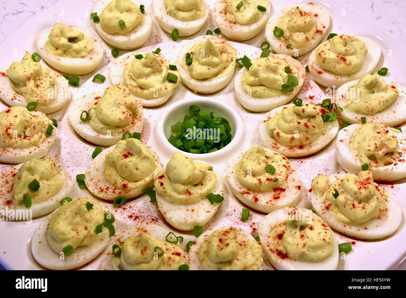 Deviled eggs served for a holiday party Stock Photo - Alamy