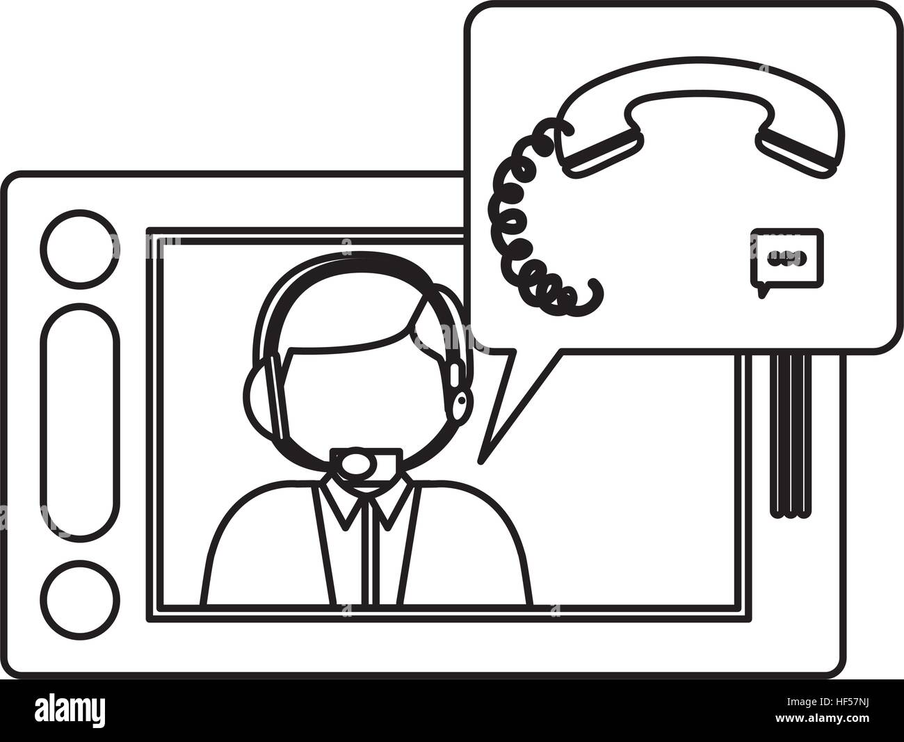 Man operator icon. Call center technical service online and support ...