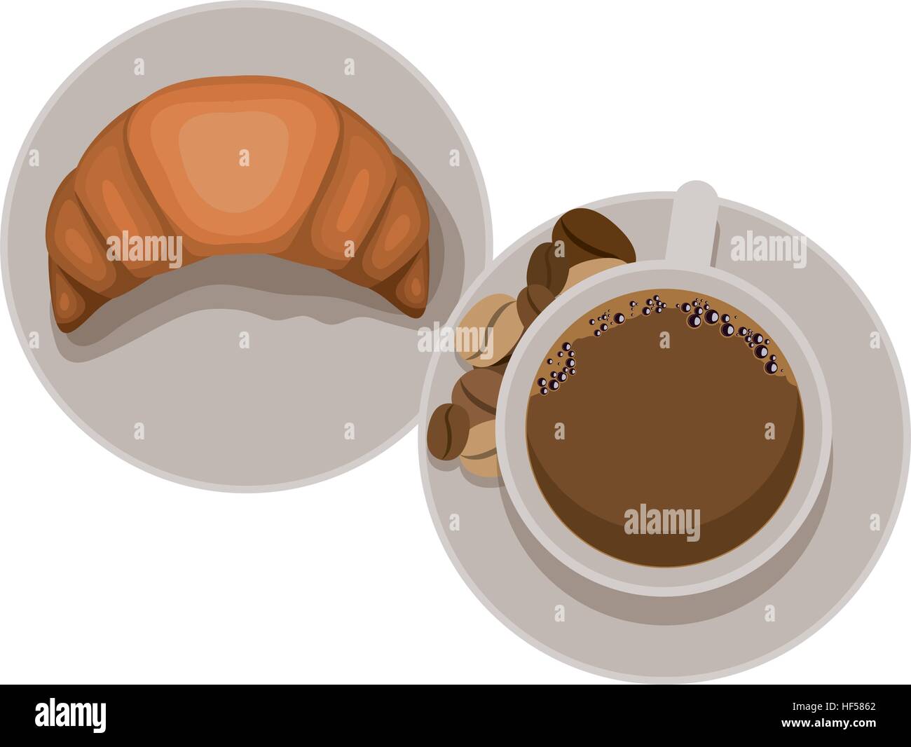 Croissant and coffee cup icon. Bakery food shop traditional and product ...