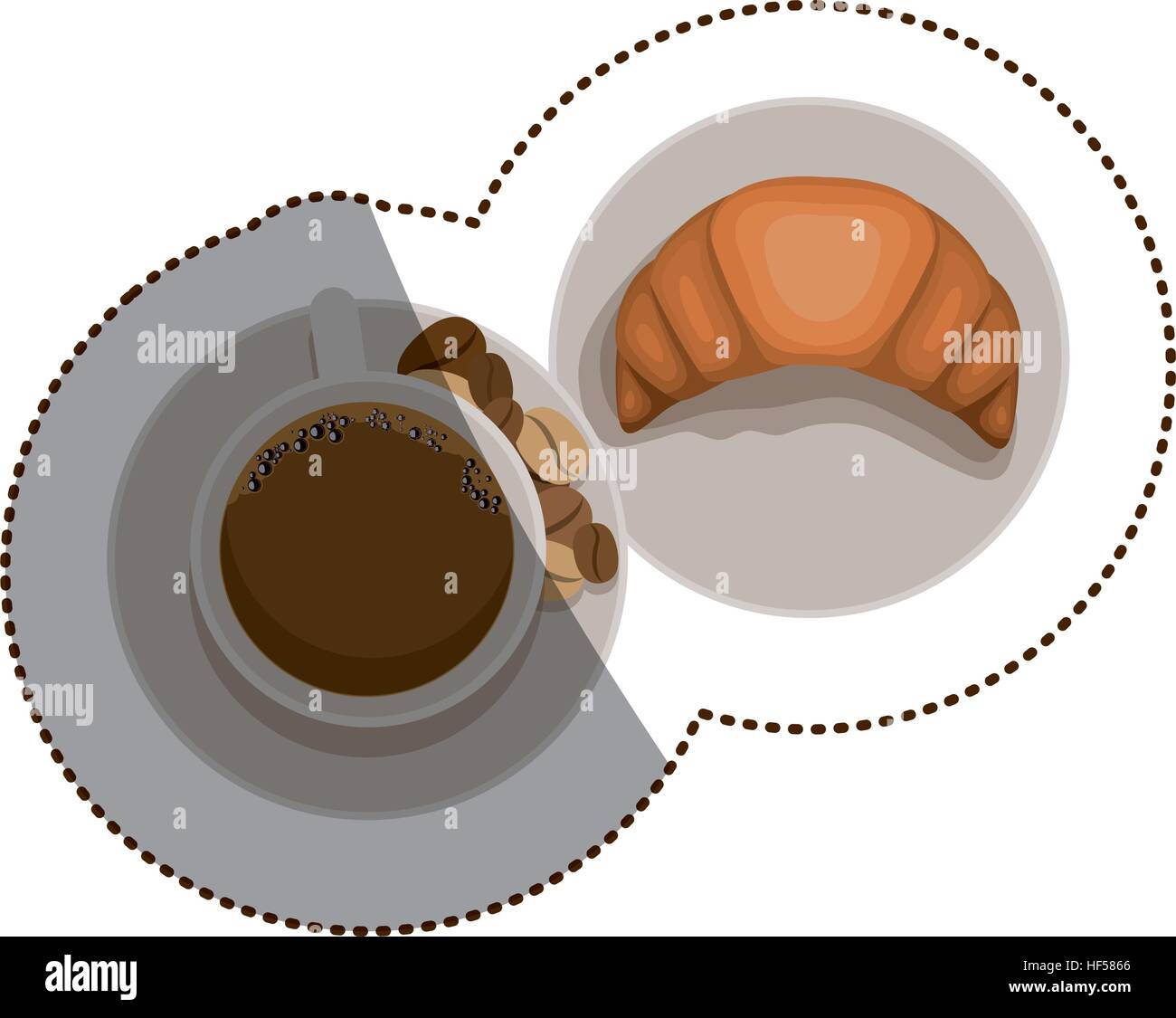 Croissant and coffee cup icon. Bakery food shop traditional and product ...
