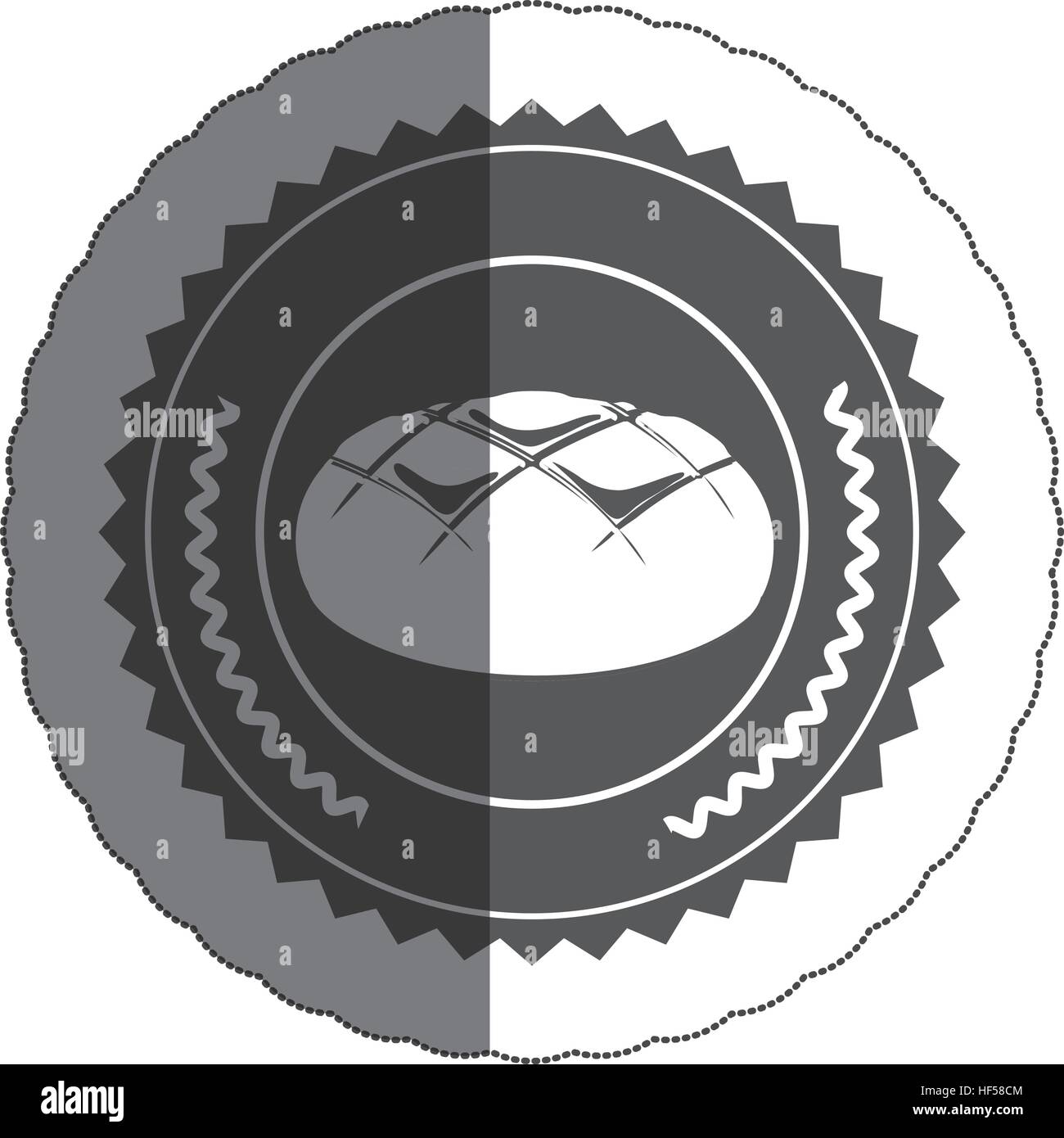 Bread inside seal stamp icon. Bakery food shop traditional and product ...