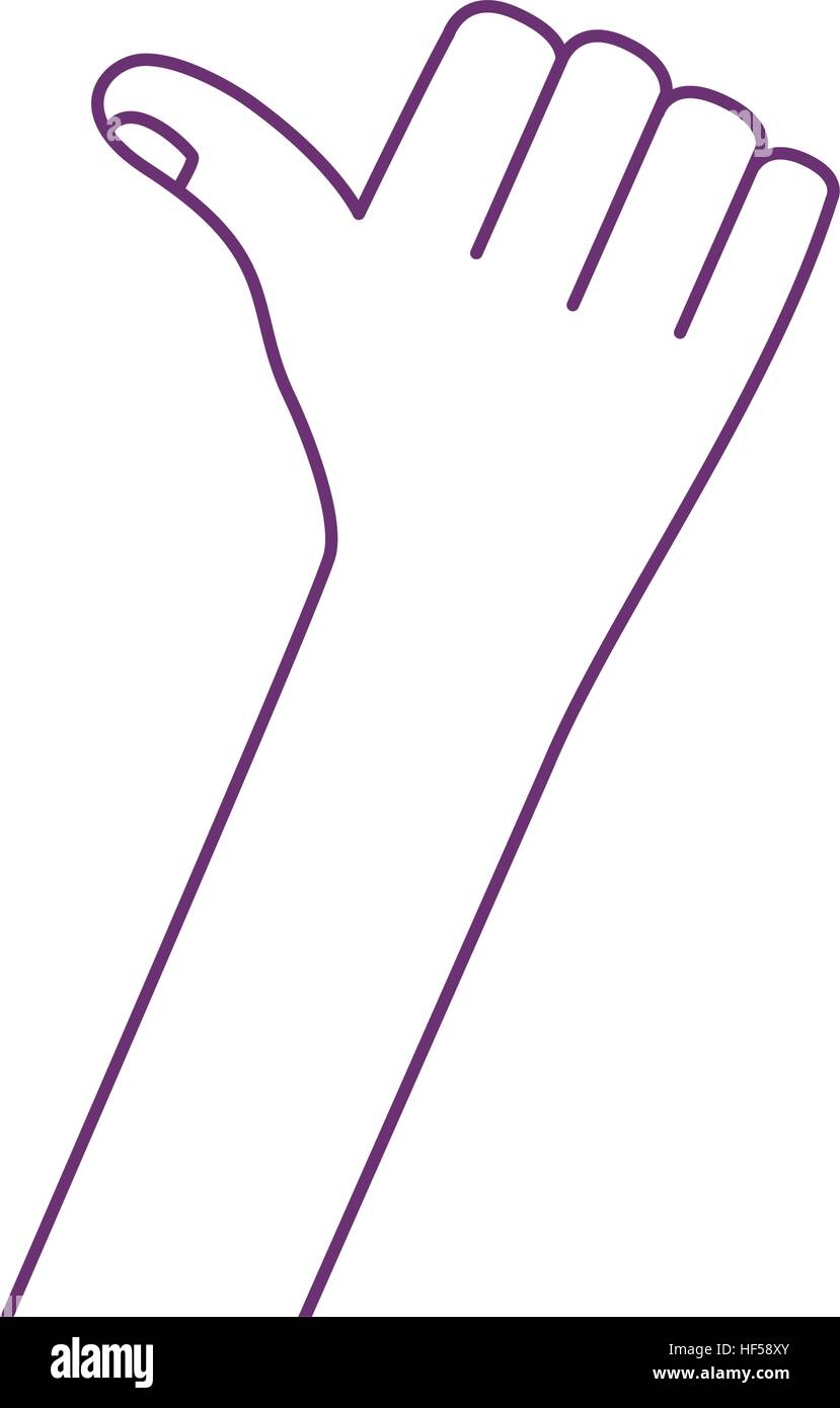 Human hand icon. Finger gesture palm and communication theme. Isolated ...