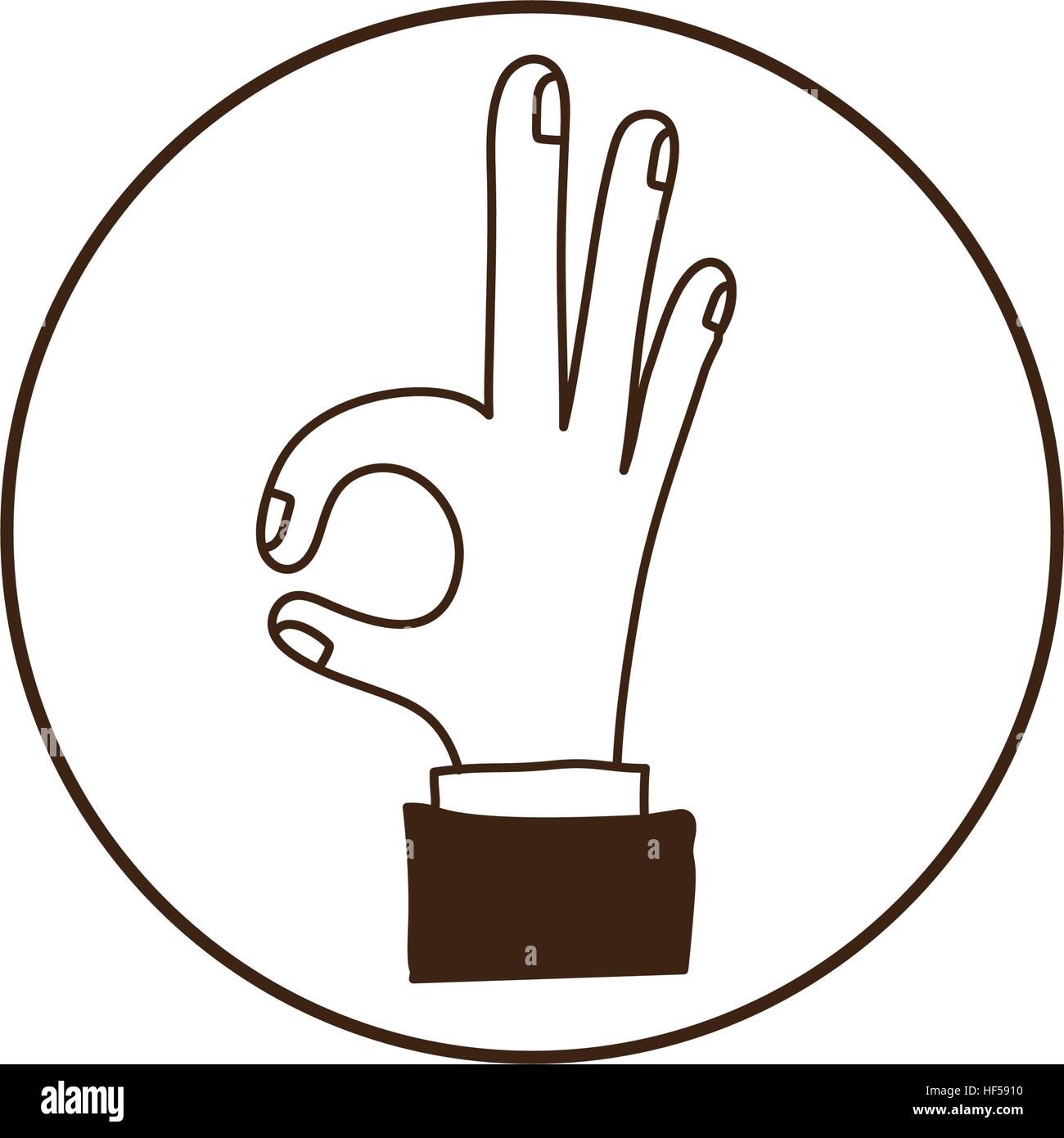 Human hand icon. Finger gesture palm and communication theme. Isolated ...