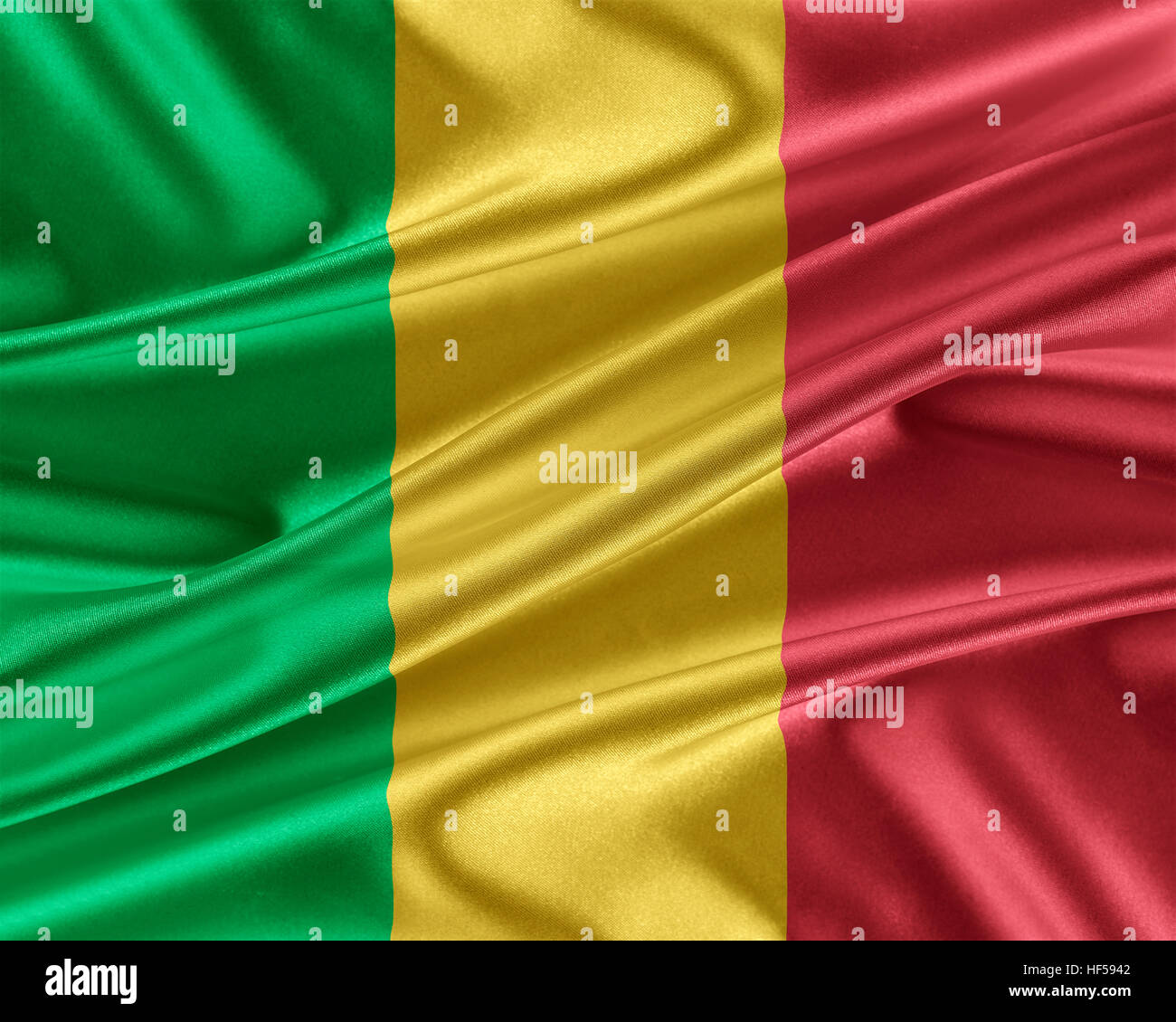 Mali flag with a glossy silk texture Stock Photo - Alamy