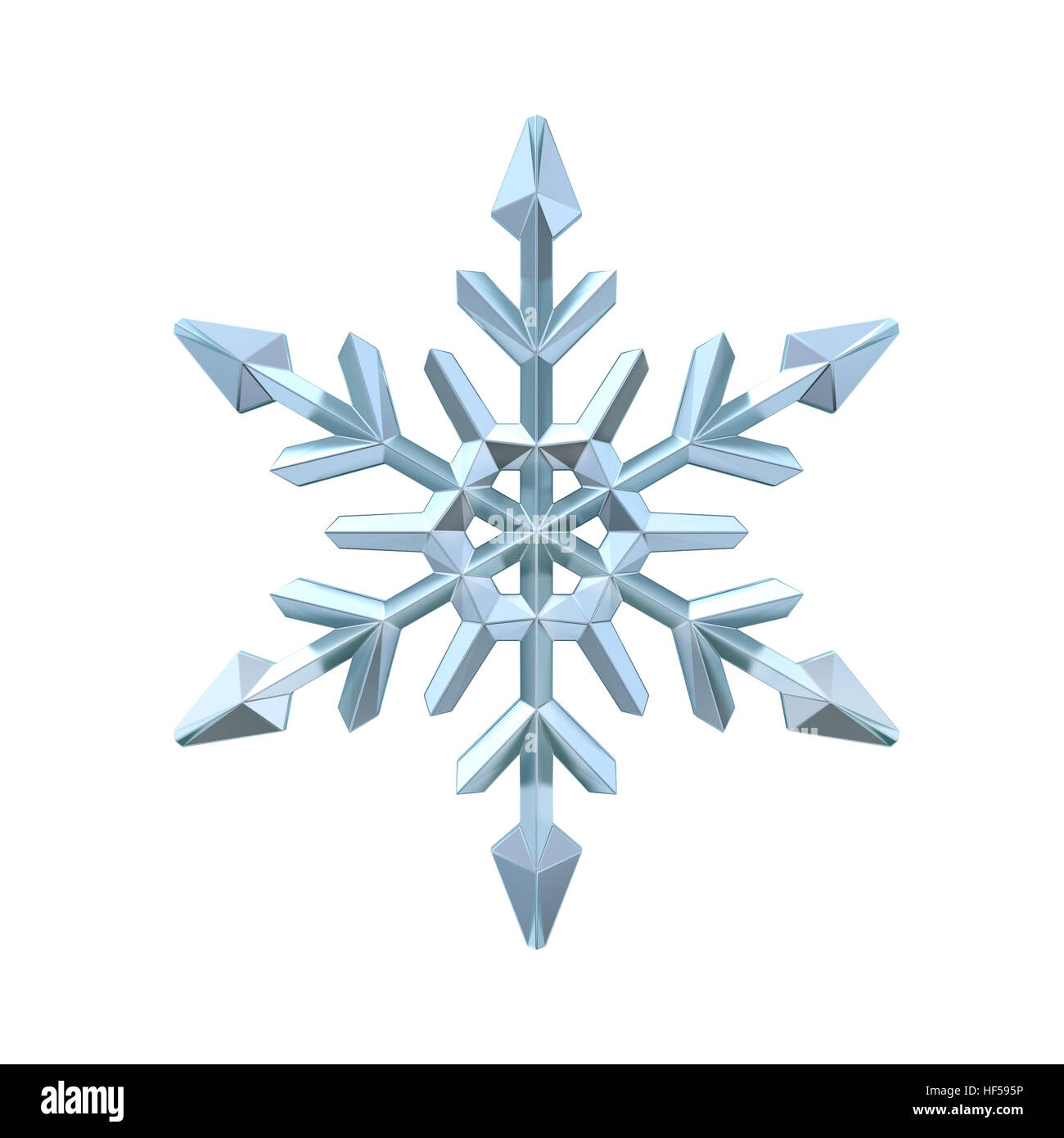 Snowflake 3D render illustration isolated on white background Stock ...