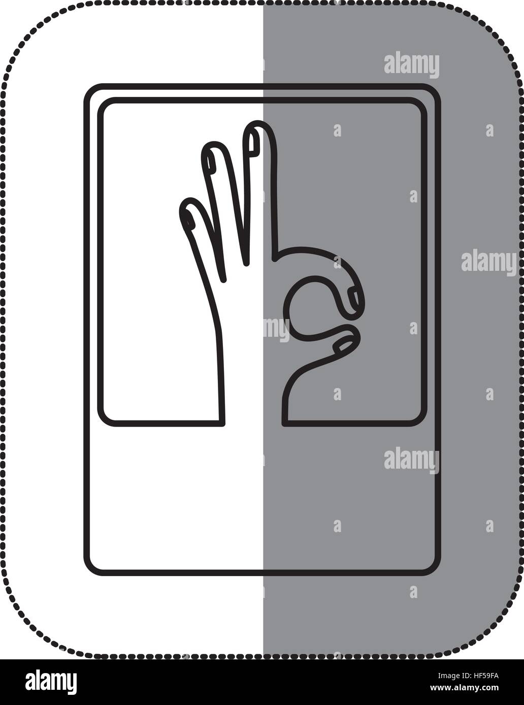 Human hand icon. Finger gesture palm and communication theme. Isolated ...