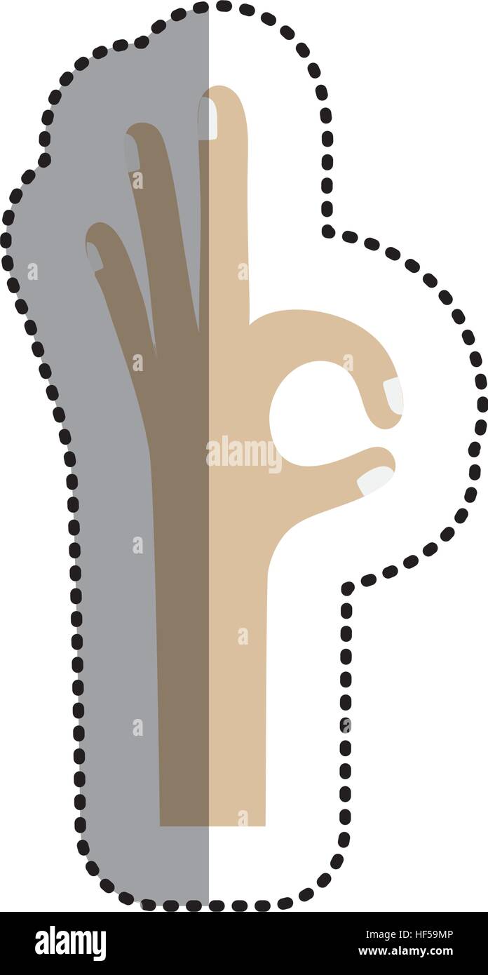 Human hand icon. Finger gesture palm and communication theme. Isolated ...
