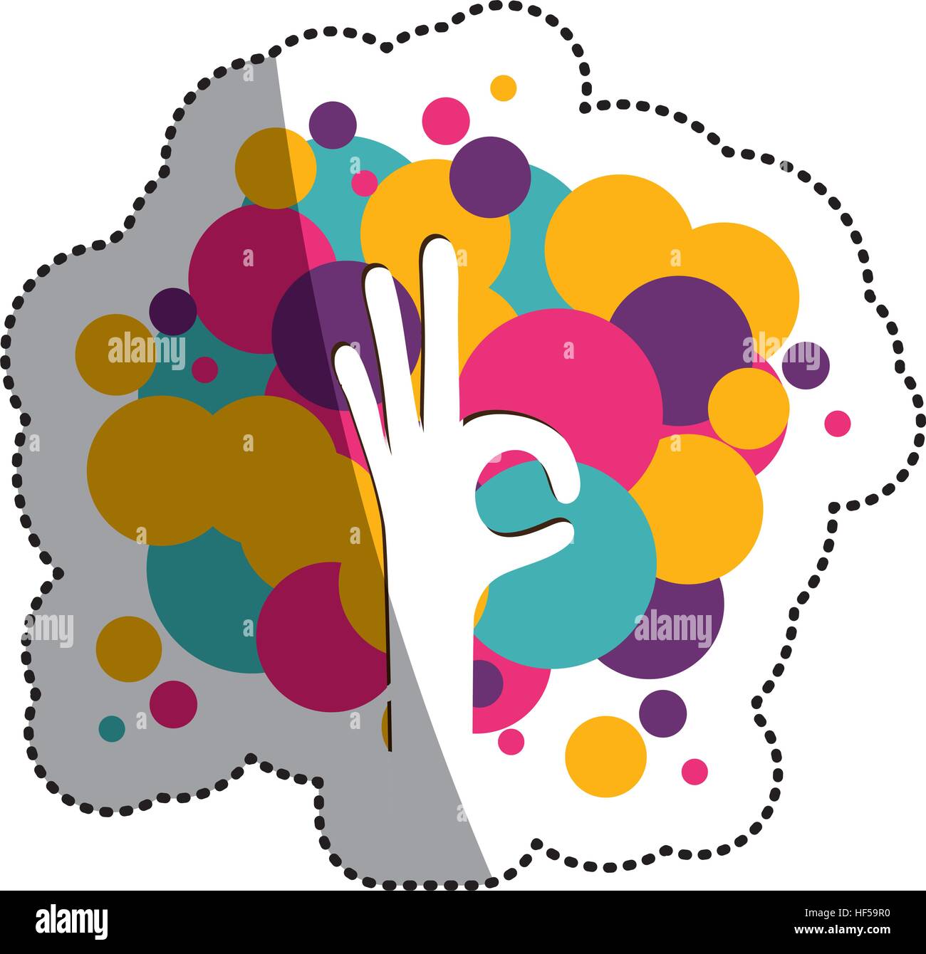 Human hand icon. Finger gesture palm and communication theme. Isolated ...