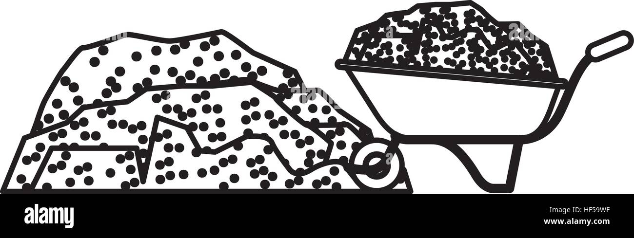 Wheelbarrow icon. Under construction work repair and progress theme ...