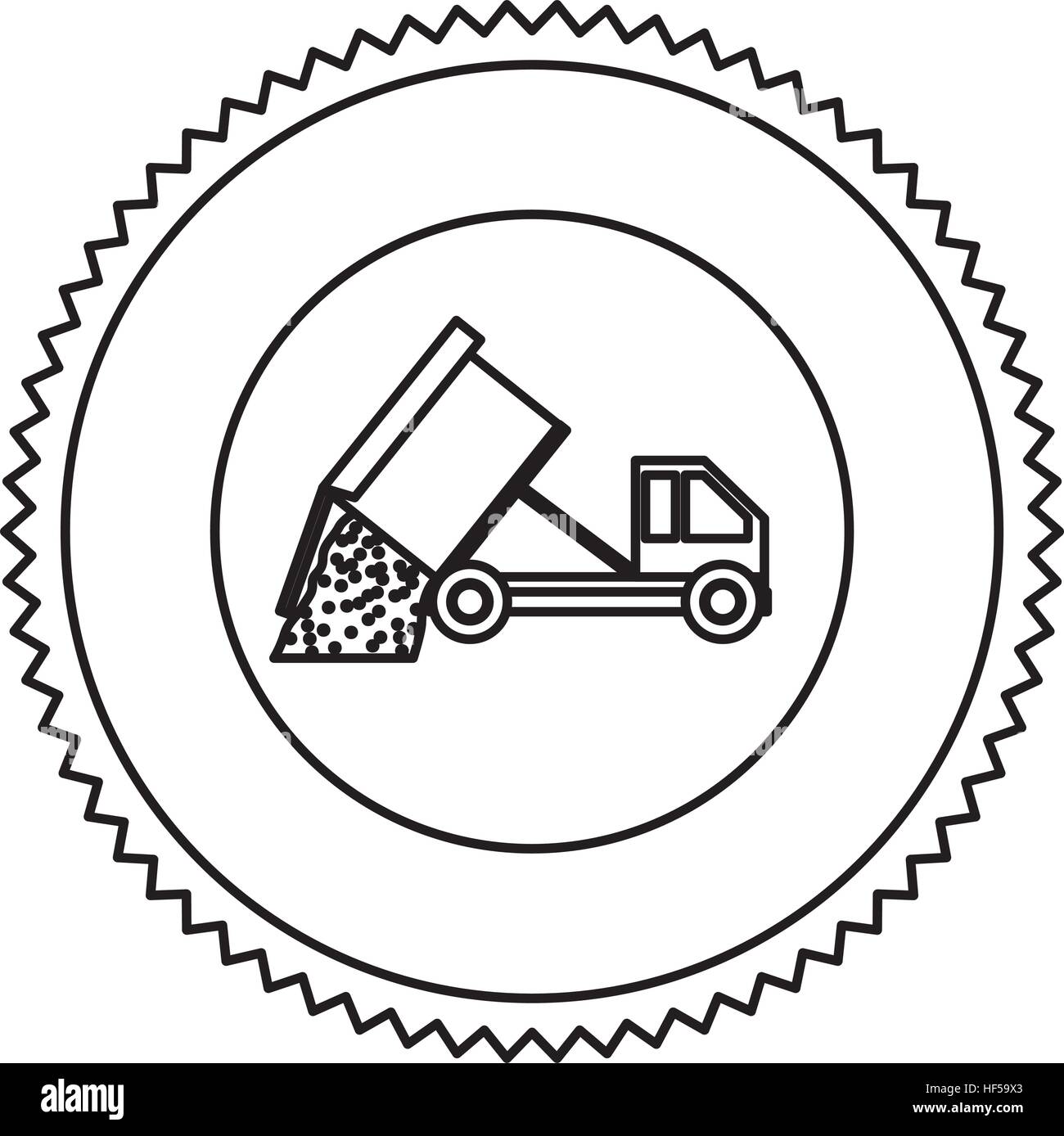 Truck icon. Under construction work repair and progress theme. Isolated ...