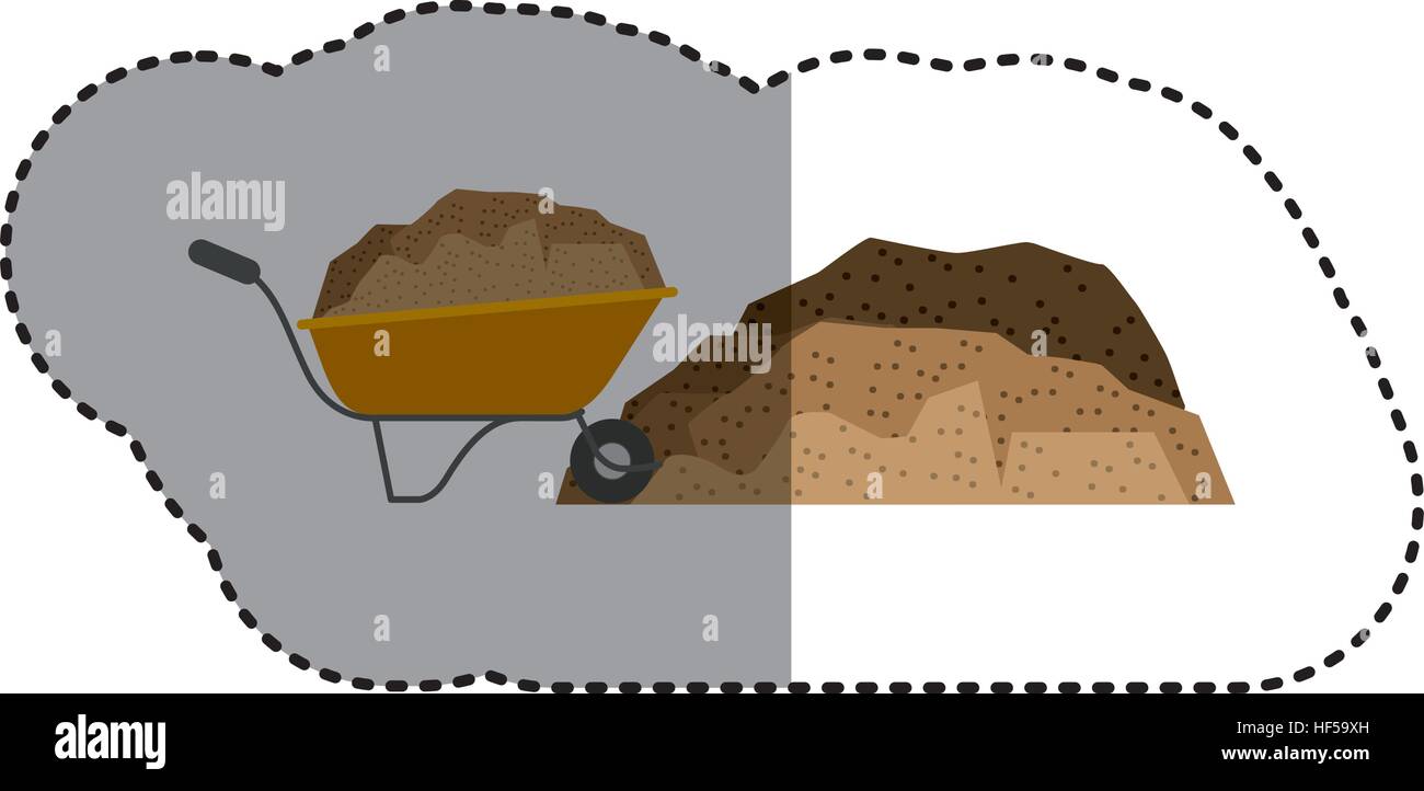 Wheelbarrow icon. Under construction work repair and progress theme ...