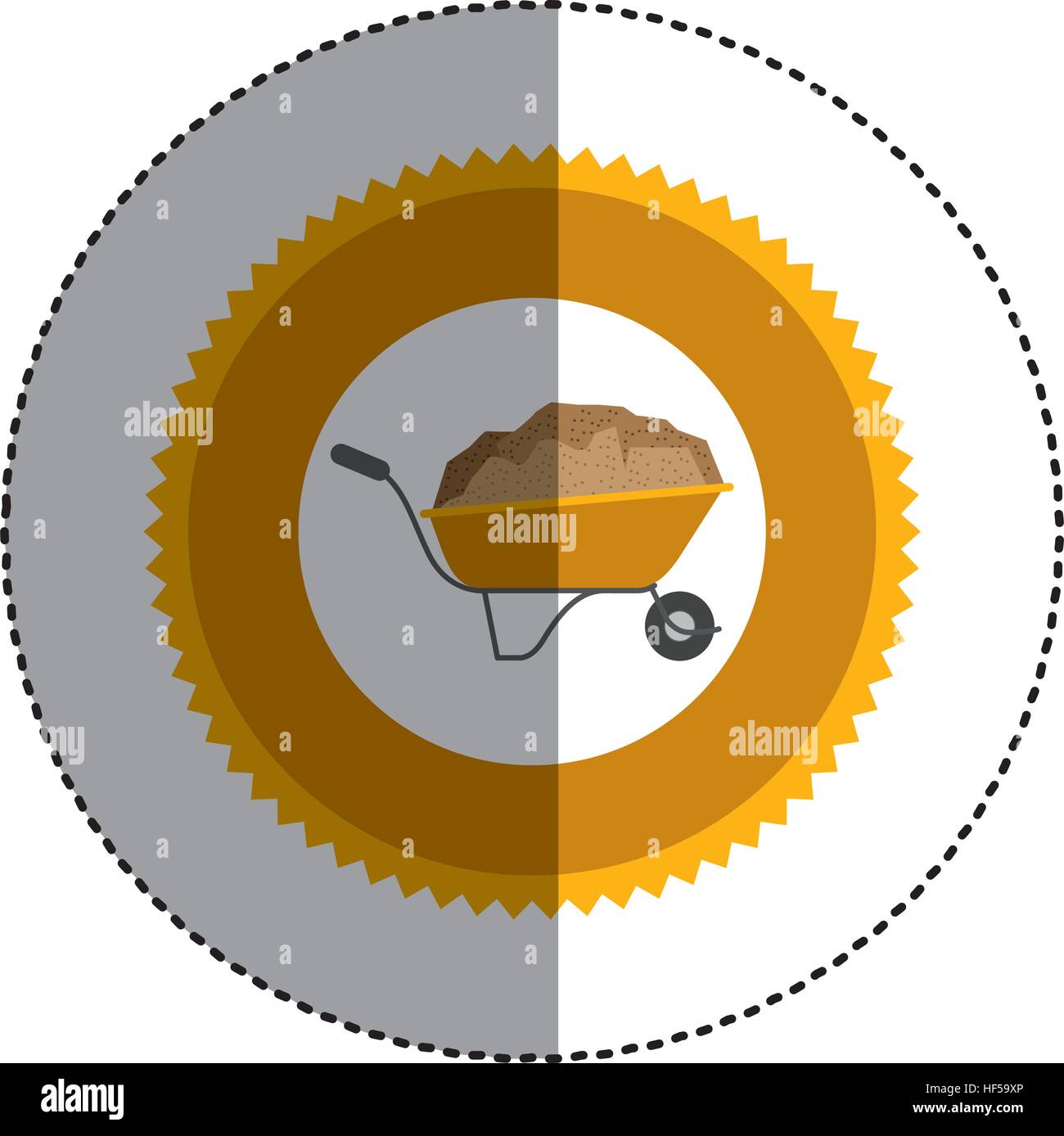 Wheelbarrow icon. Under construction work repair and progress theme ...