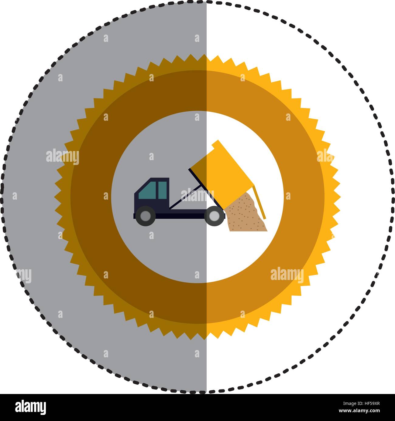 Truck icon. Under construction work repair and progress theme. Isolated ...