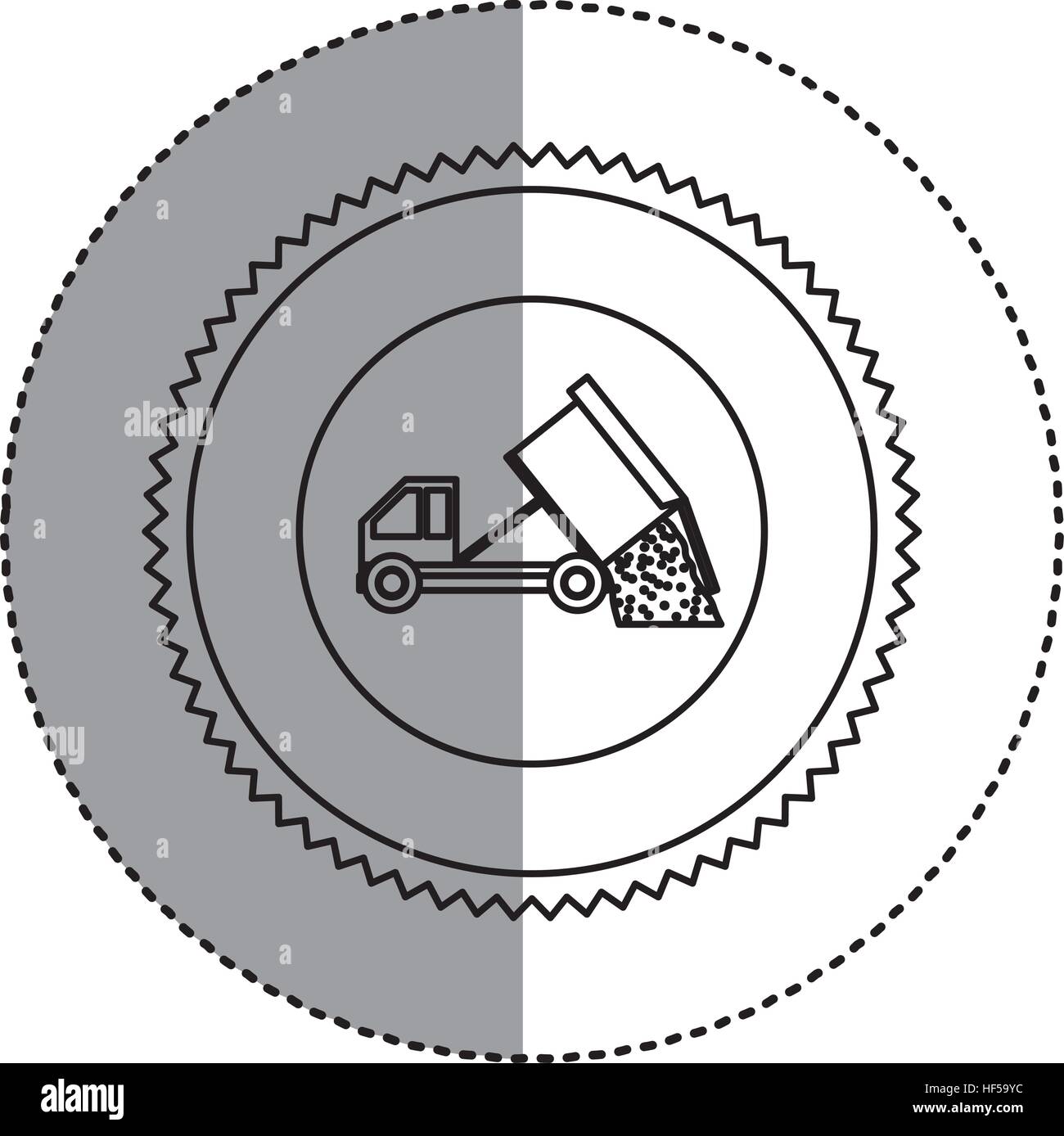 Truck icon. Under construction work repair and progress theme. Isolated ...