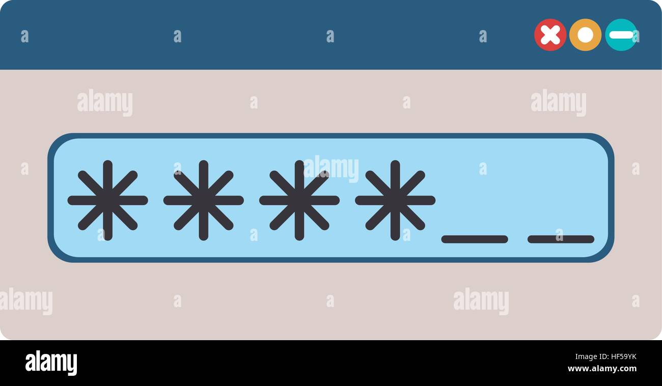 Password icon. Security system warning and protection theme. Isolated ...