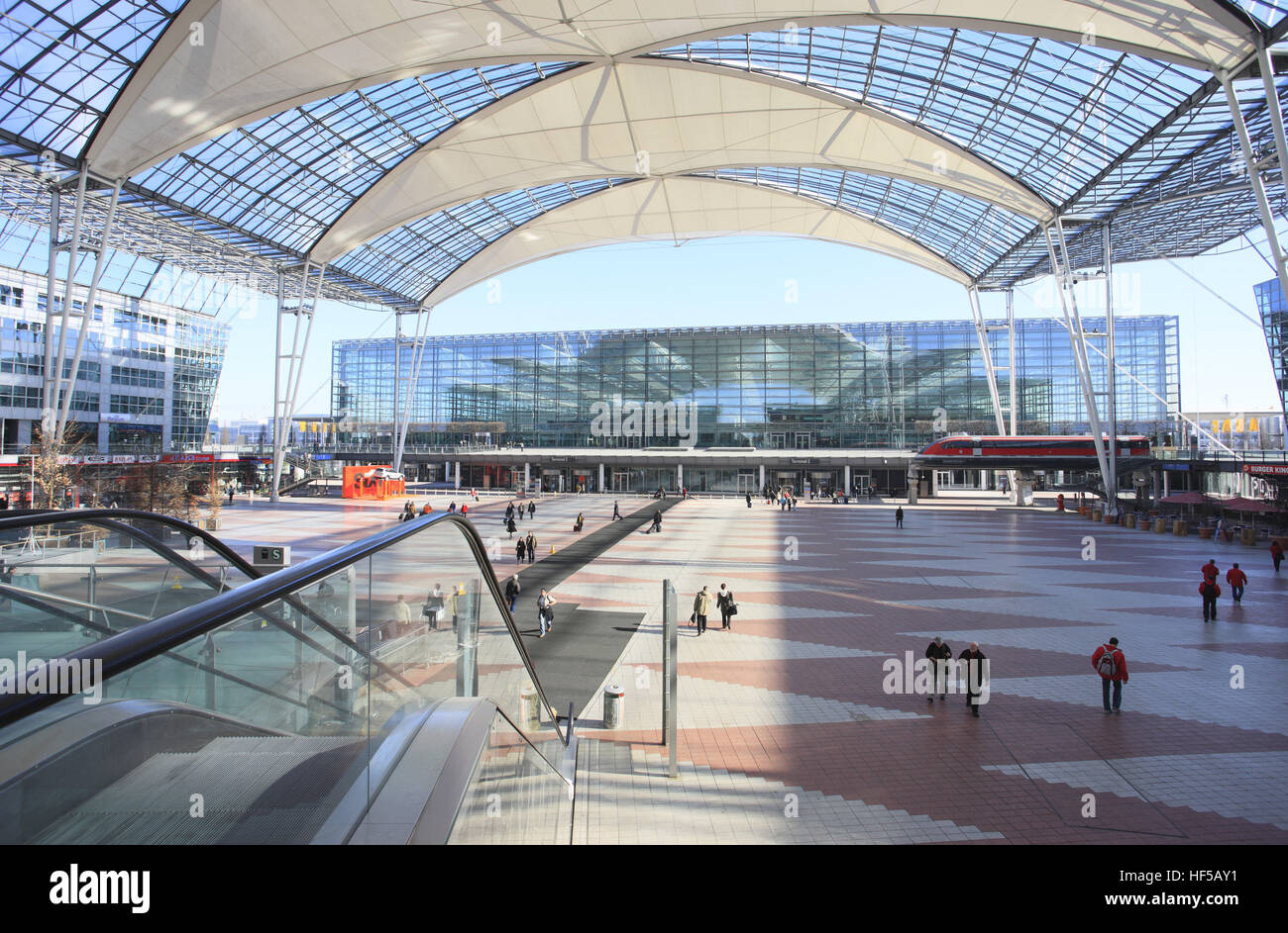 Area between Terminals 1 and 2 at Munich International Airport, Munich ...