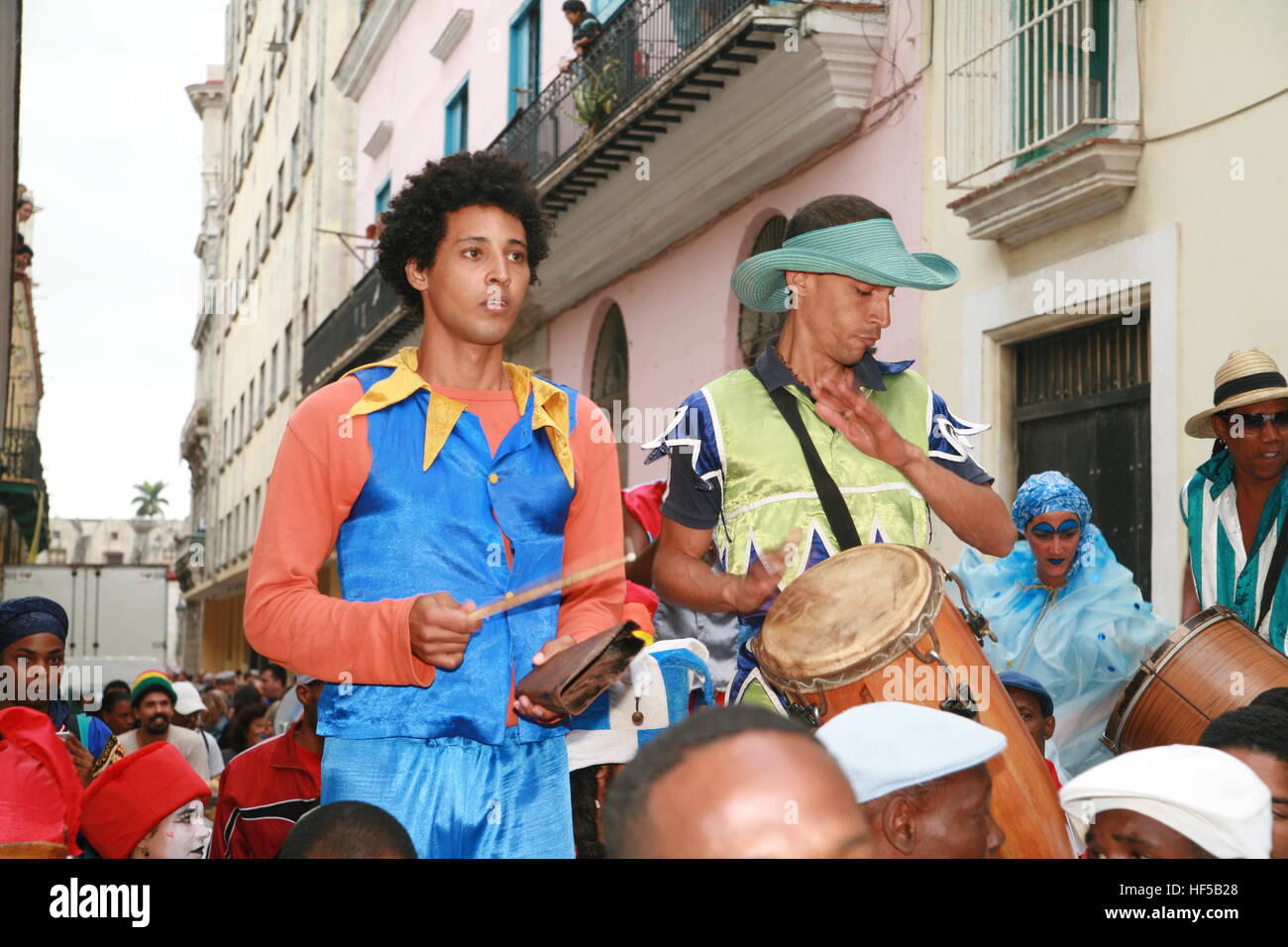 Parade, salsa dancing in the streets of Havana, Cuba, Caribbean ...