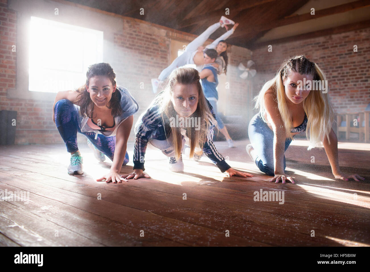 Portrait female hip hop dancers dancing in studio Stock Photo - Alamy
