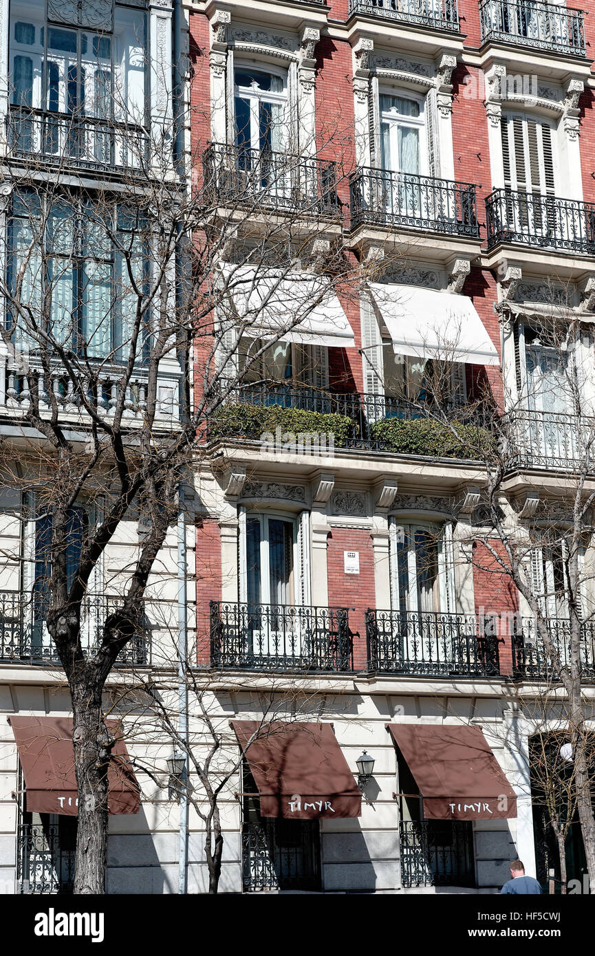 The classical balconies of Madrid, Spain Stock Photo - Alamy