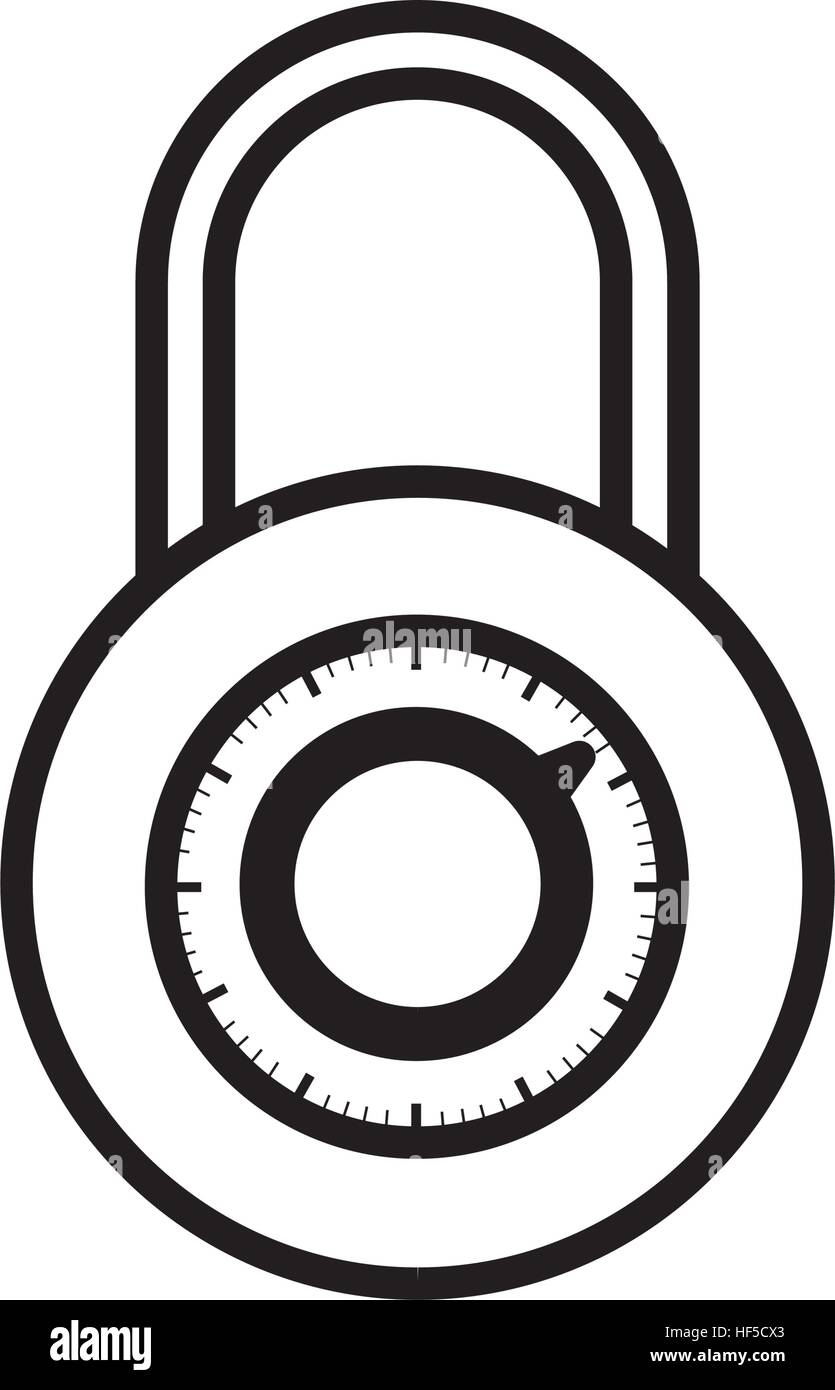 Padlock icon. Security system warning and protection theme. Isolated ...