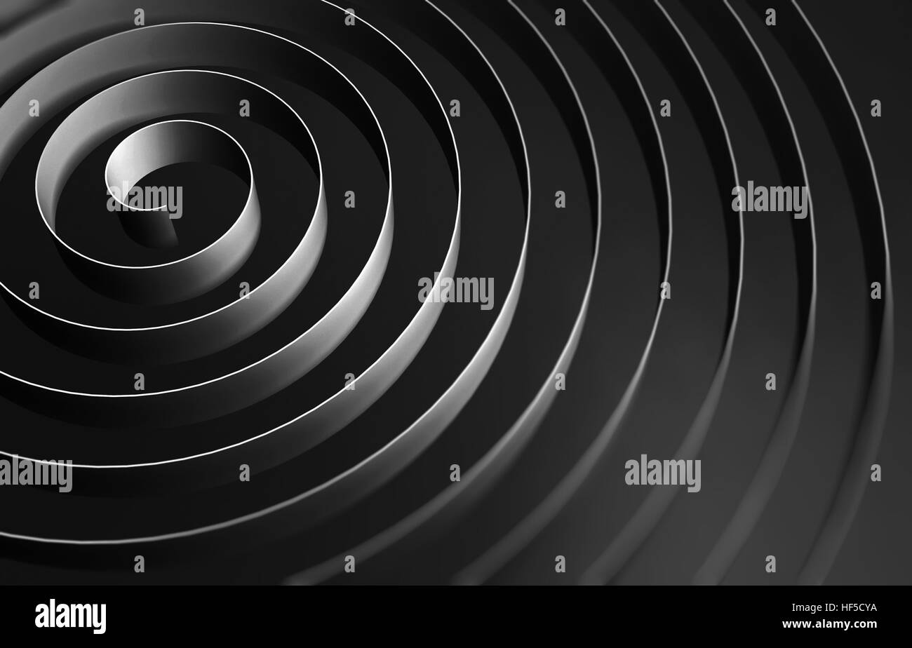 Black round spiral, abstract digital illustration, background pattern ...