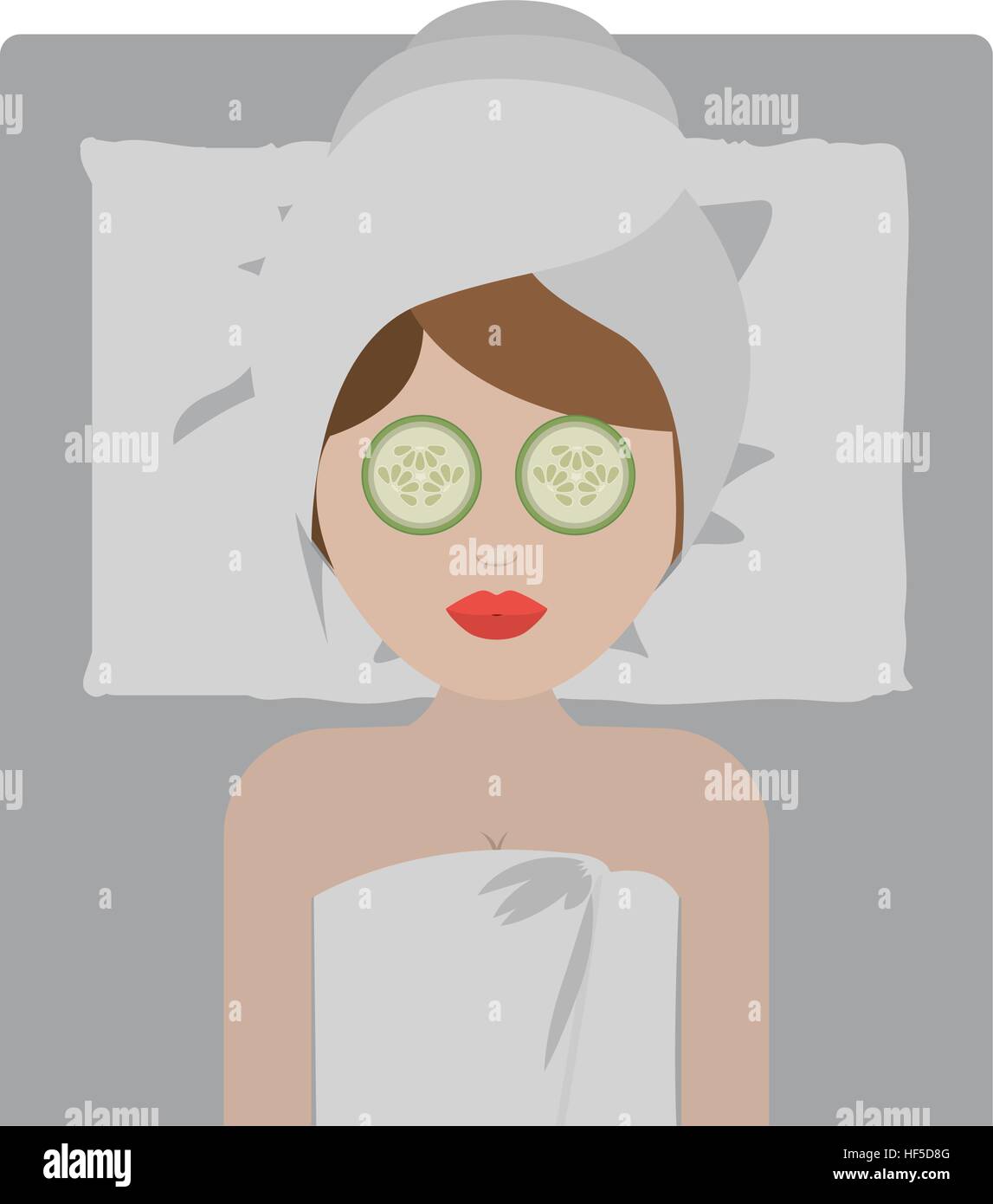 Pampering woman Stock Vector Images - Alamy