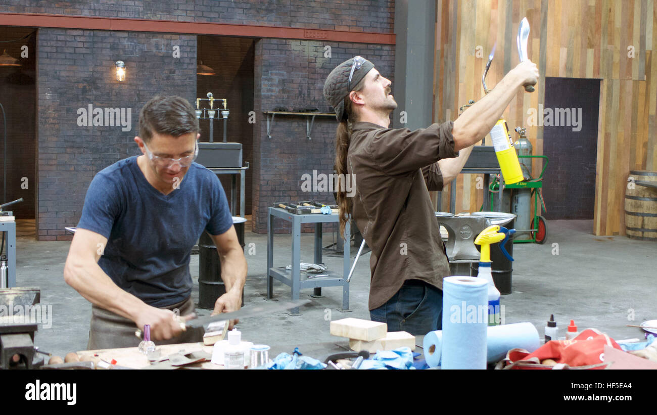 FORGED IN FIRE, (from left): Ben Abbott, Salem Straub, 'Champions ...