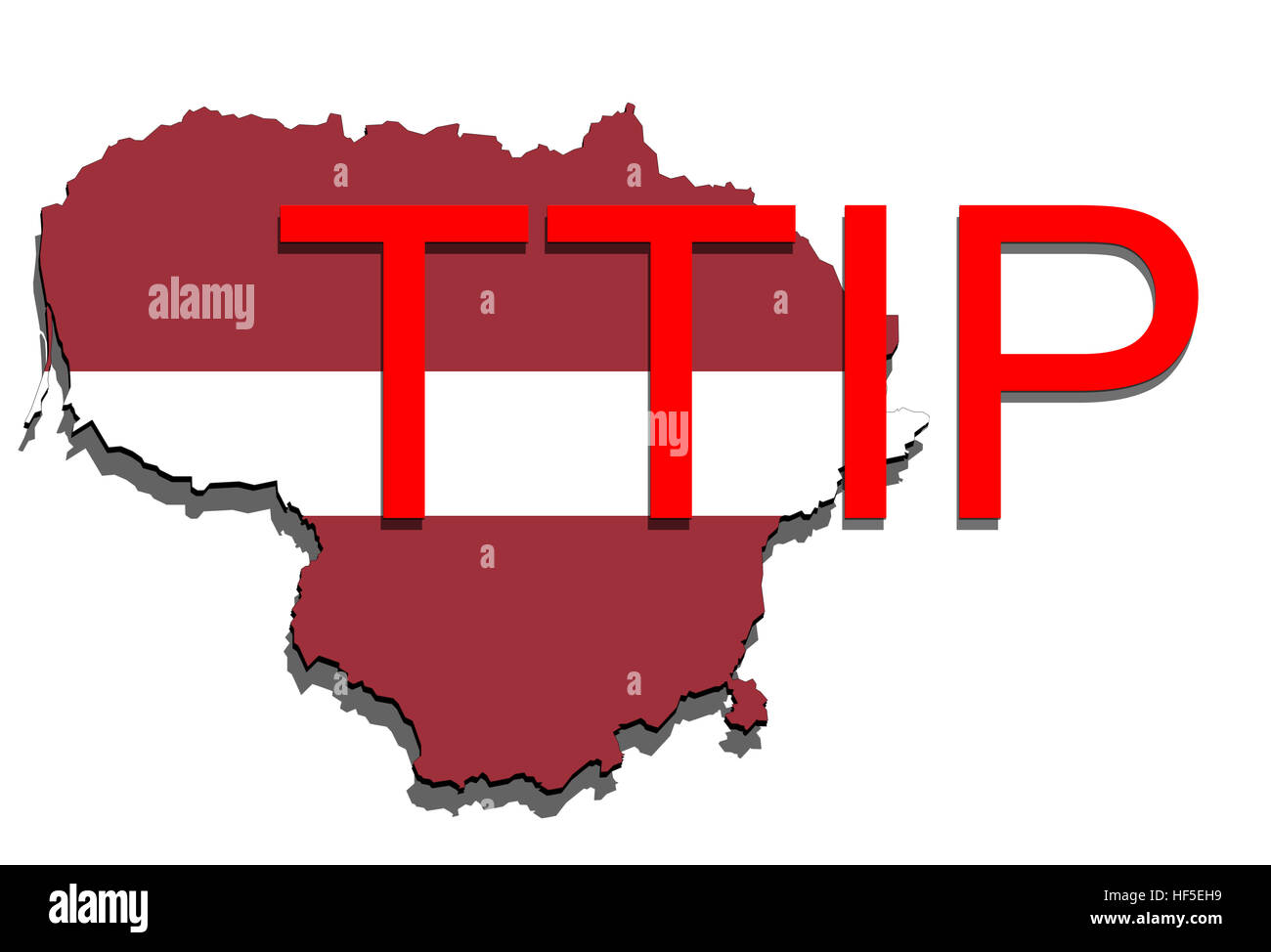 TTIP - Transatlantic Trade and Investment Partnership on Lithuania map ...