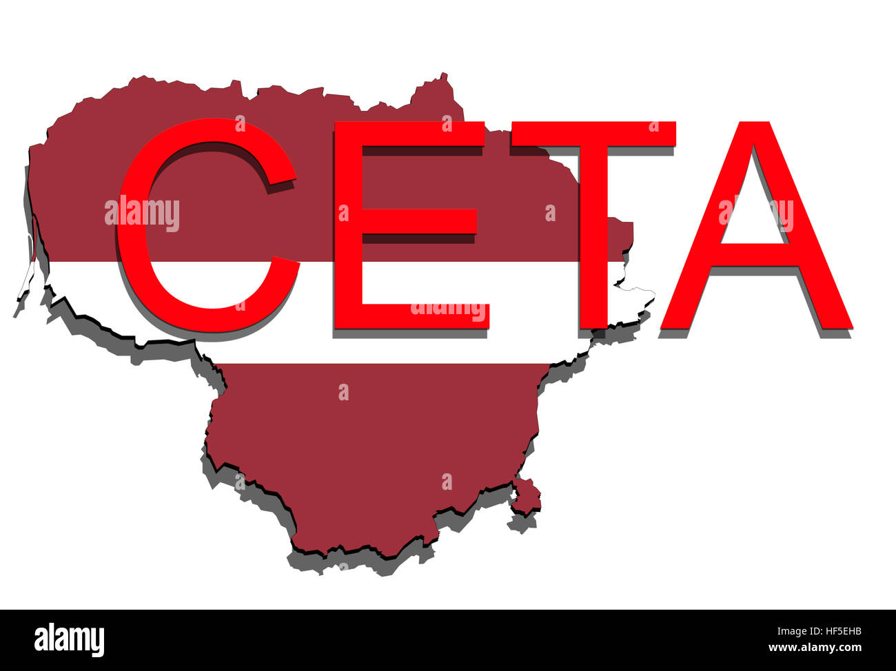 CETA - comprehensive economic and trade agreement, Lithuania map Stock ...