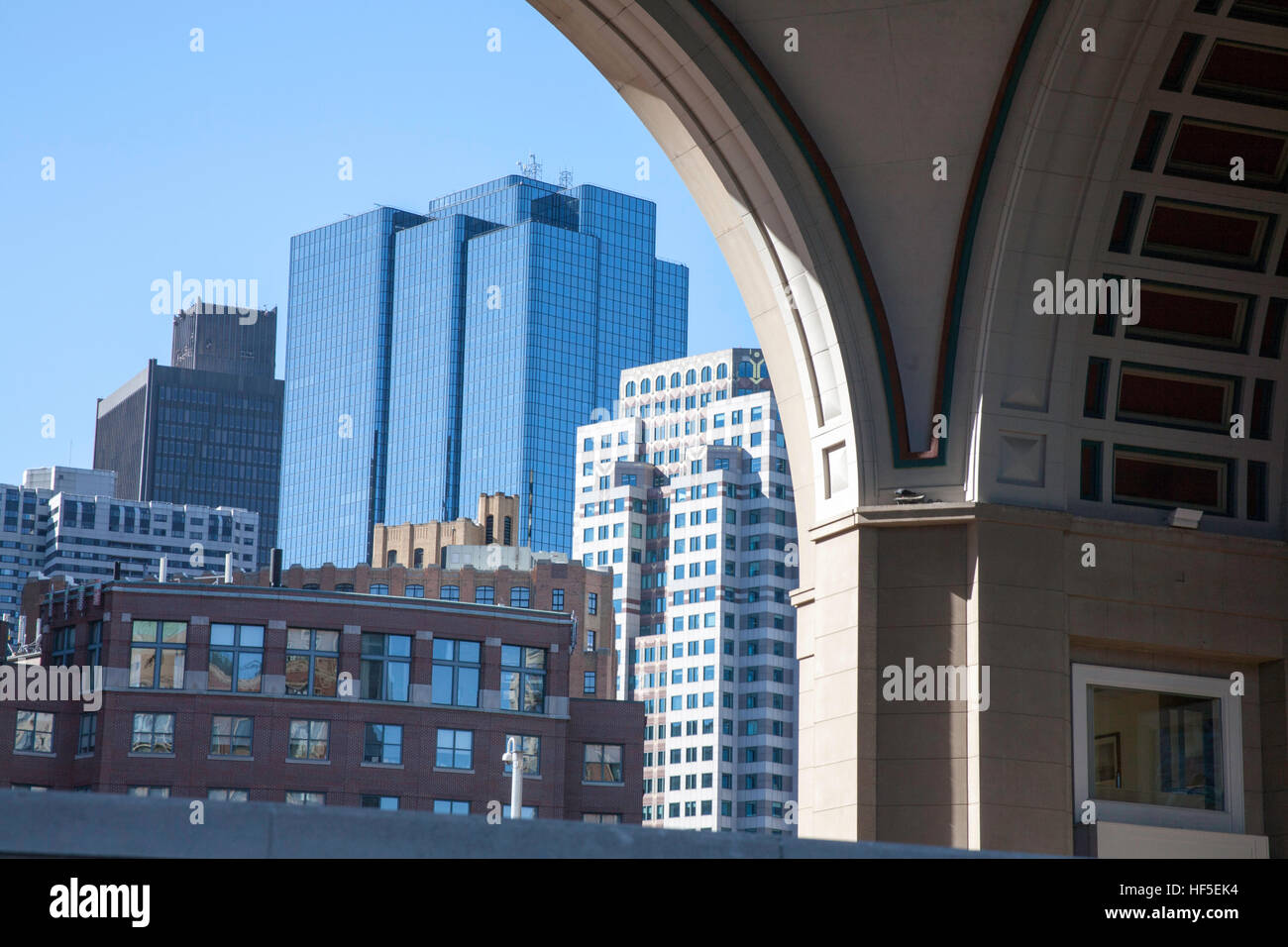 Modern office and apartment buildings the Waterfront District Boston ...