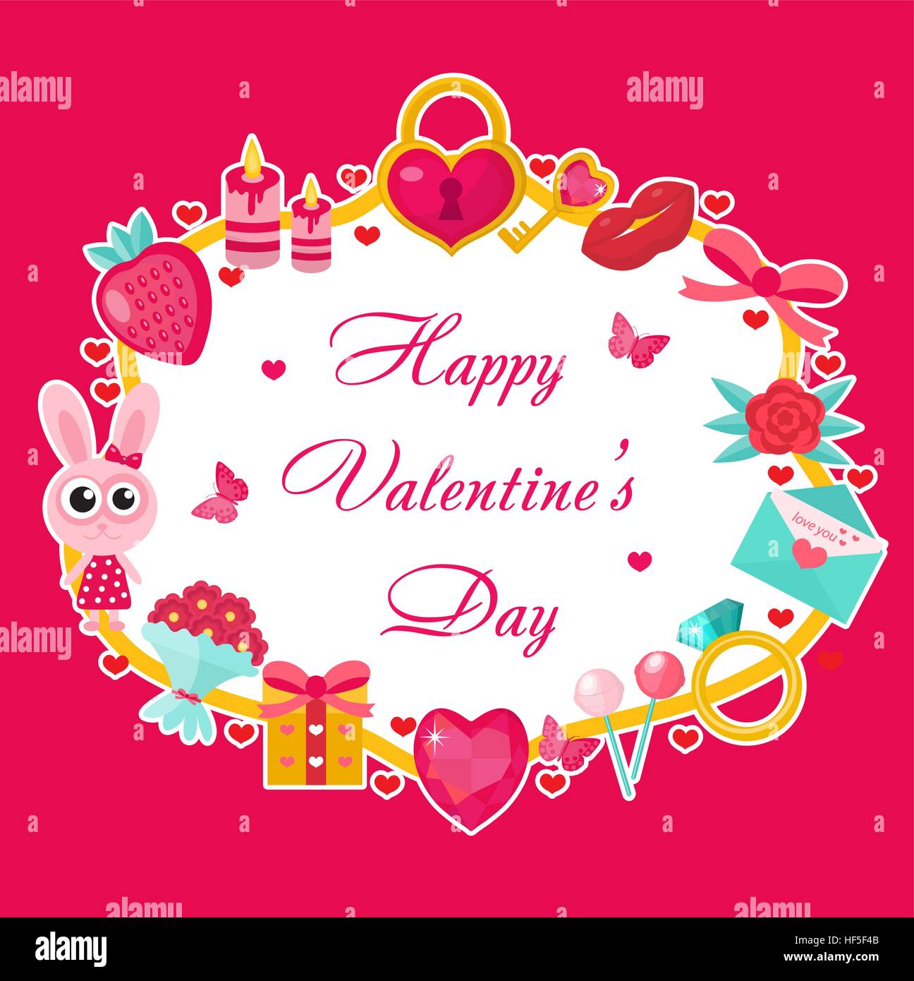 Valentines day template for cards, posters, flyers. Love, romantic ...