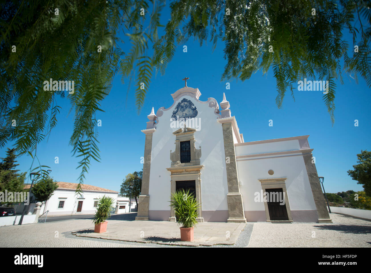 the Church Igreja de Sao Lourenco in the old town of Almancil at the ...