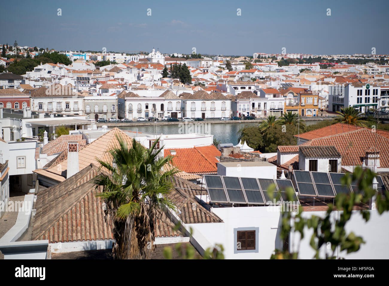 the old town of Tavira at the east Algarve in the south of Portugal in ...