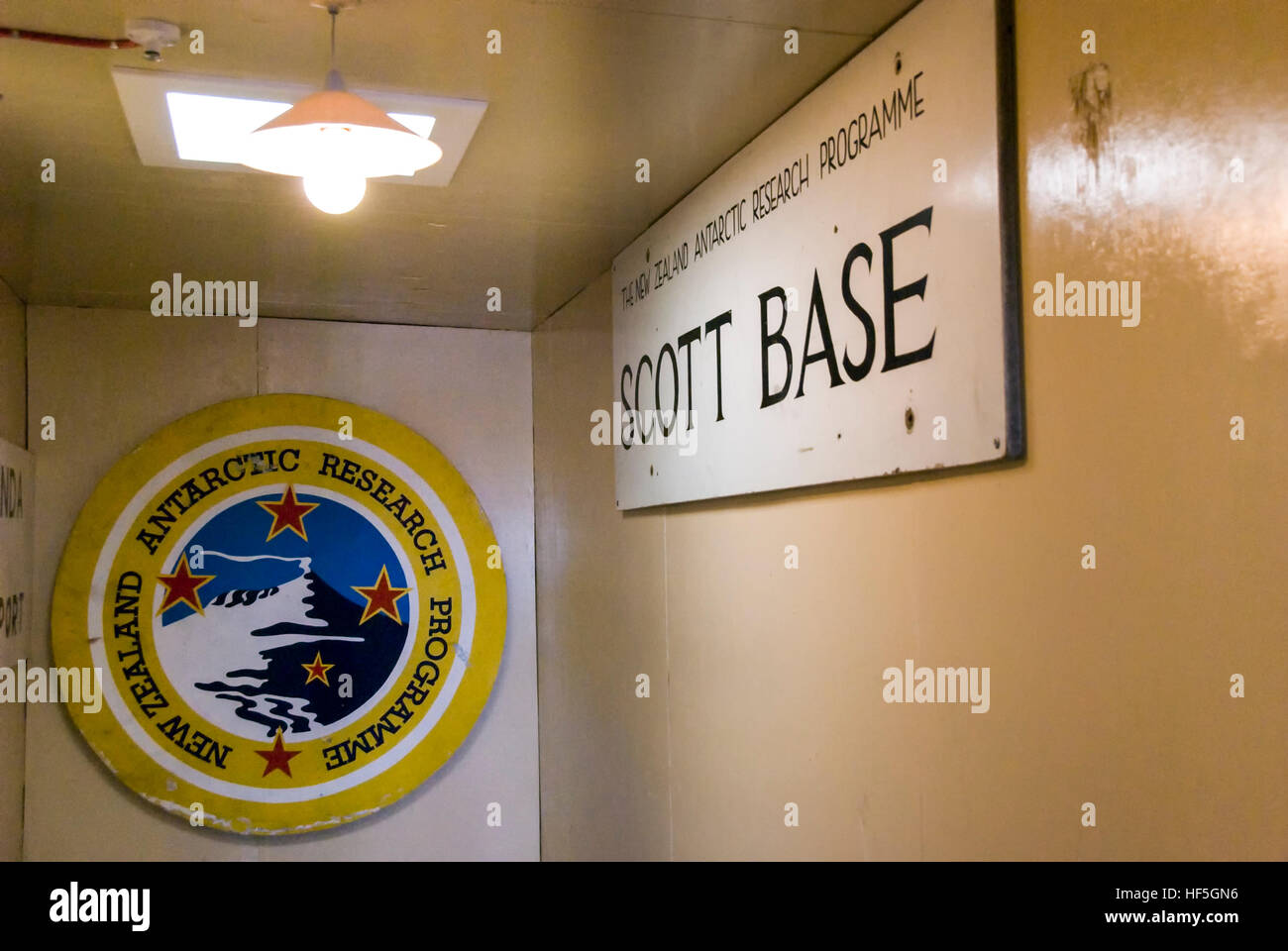 Signs inside the TAE (Trans Antarctic Expedition) Hut, Scott Base, Ross ...
