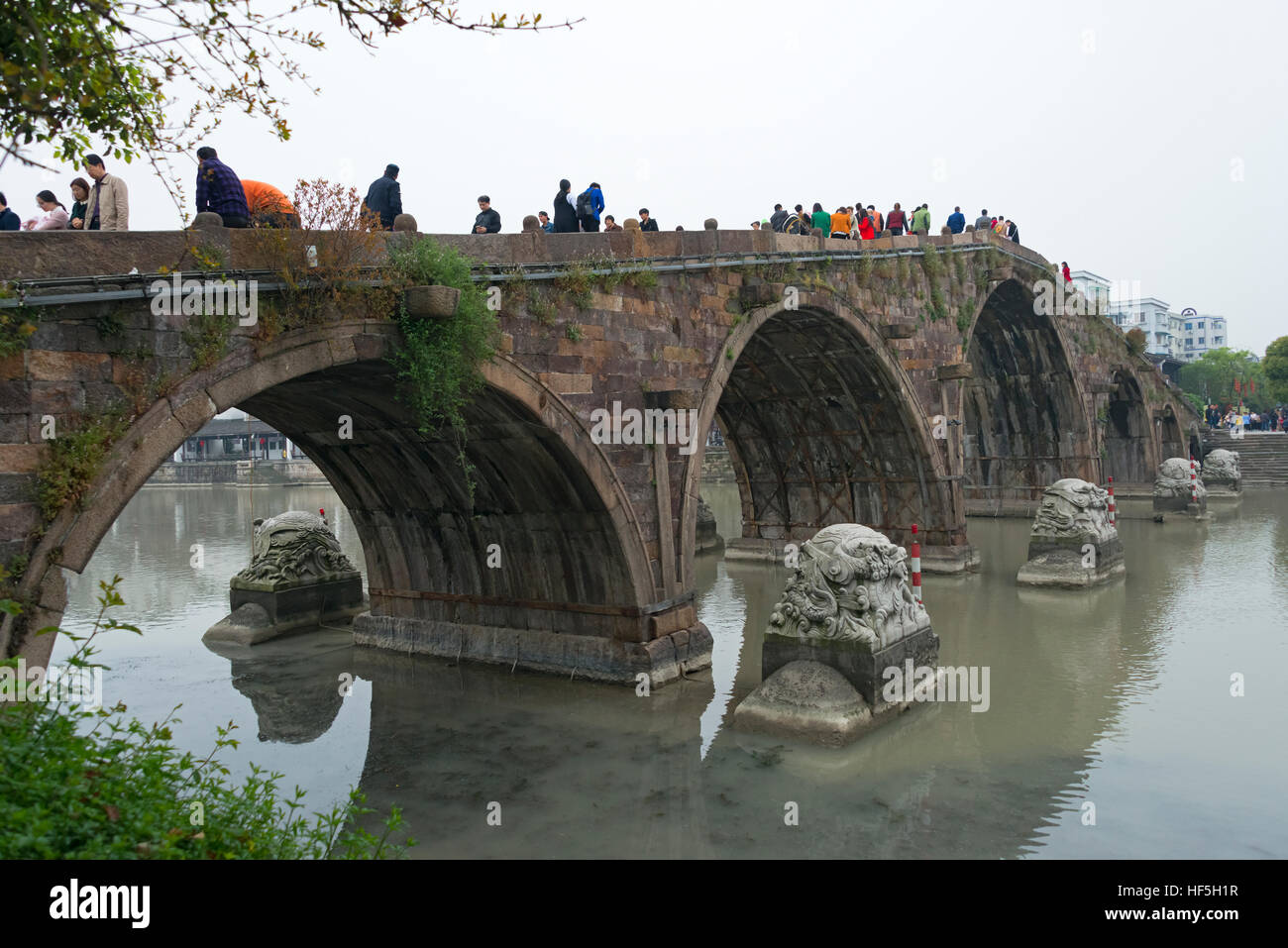 Guangji Bridge on Grand Canal, Tangqi Ancient Town, Hangzhou, Zhejiang ...