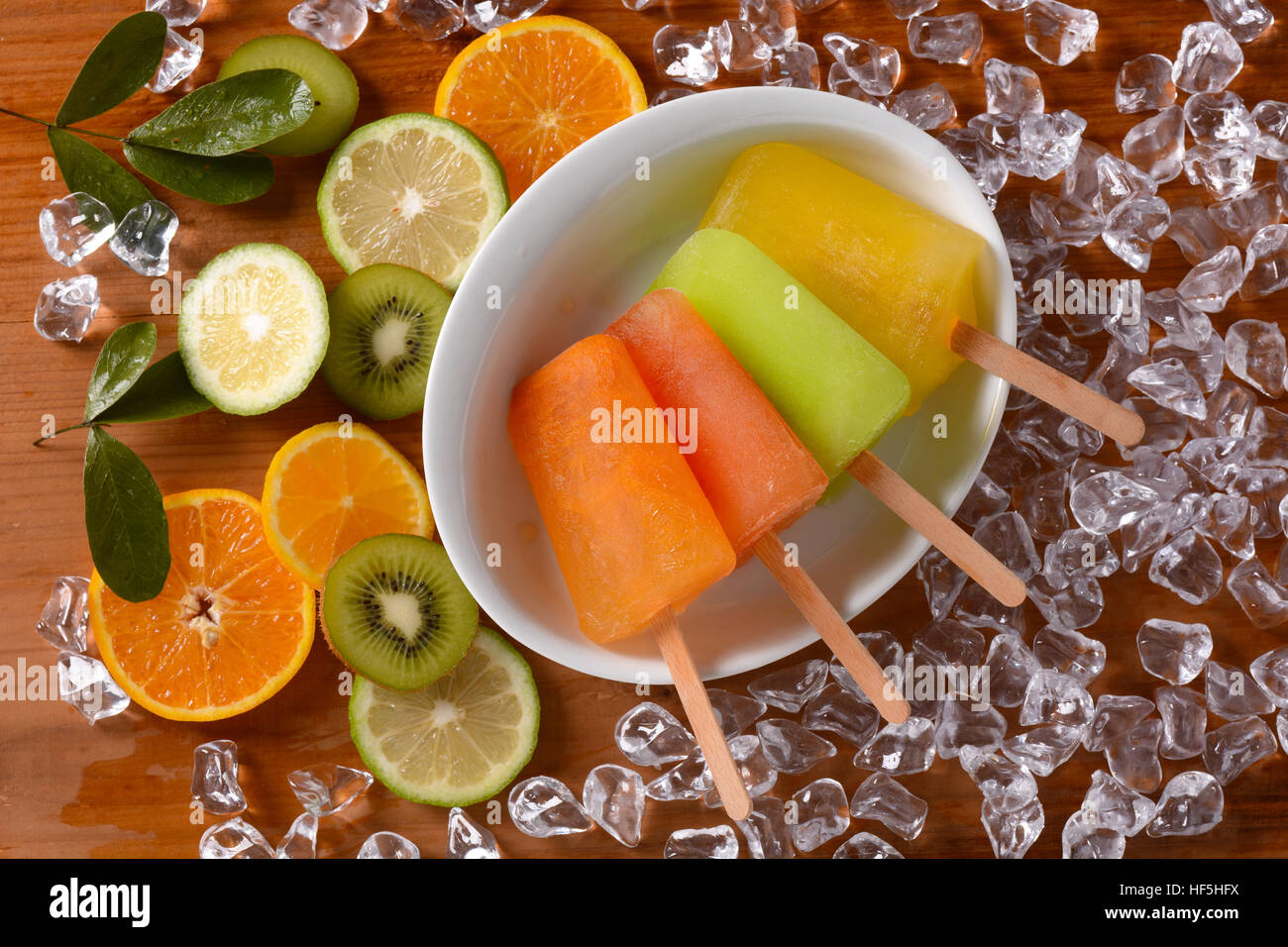 colorful fruit icicles with ingredients Stock Photo - Alamy