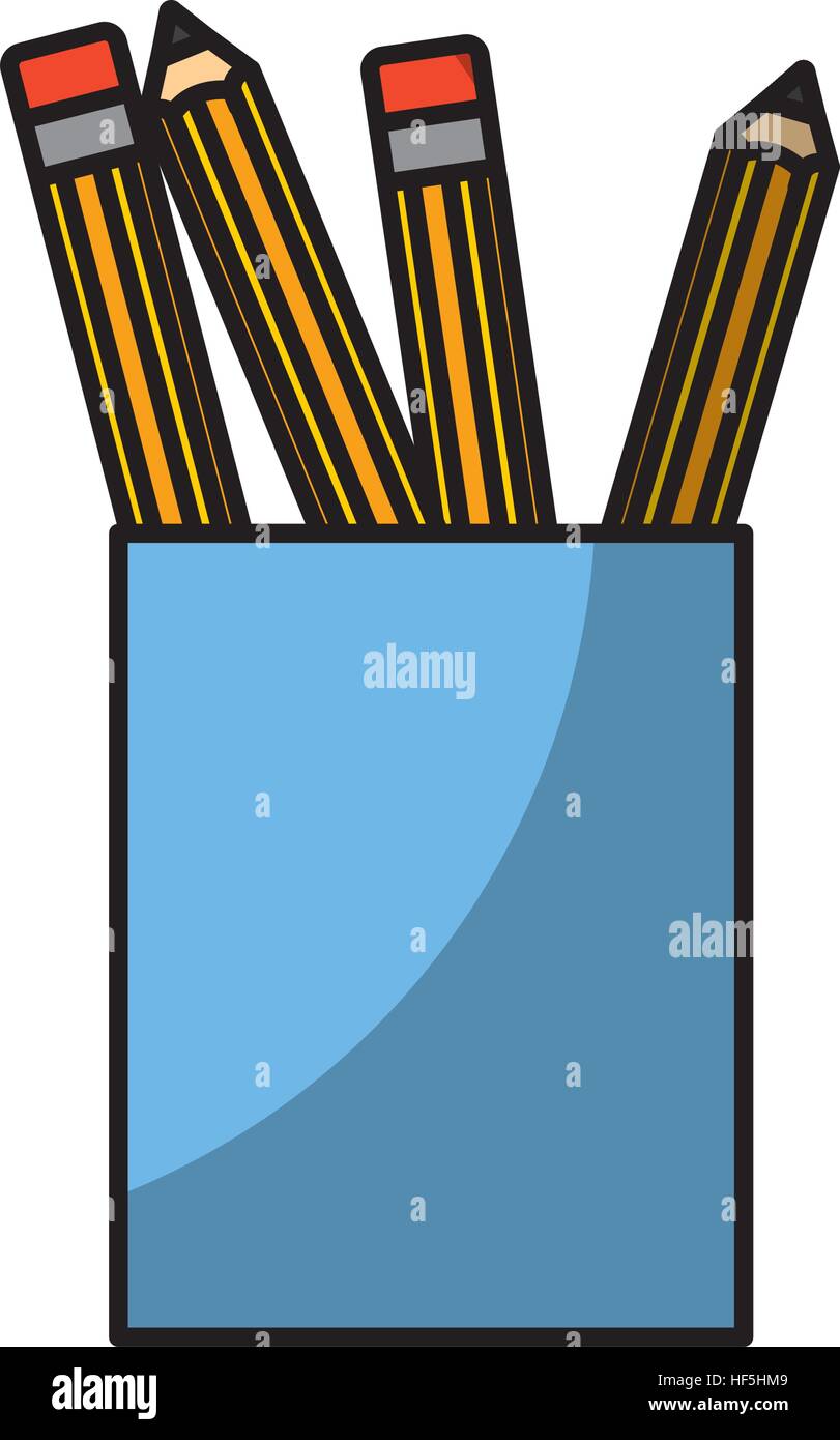 pencil holders isolated icon vector illustration design Stock Vector ...