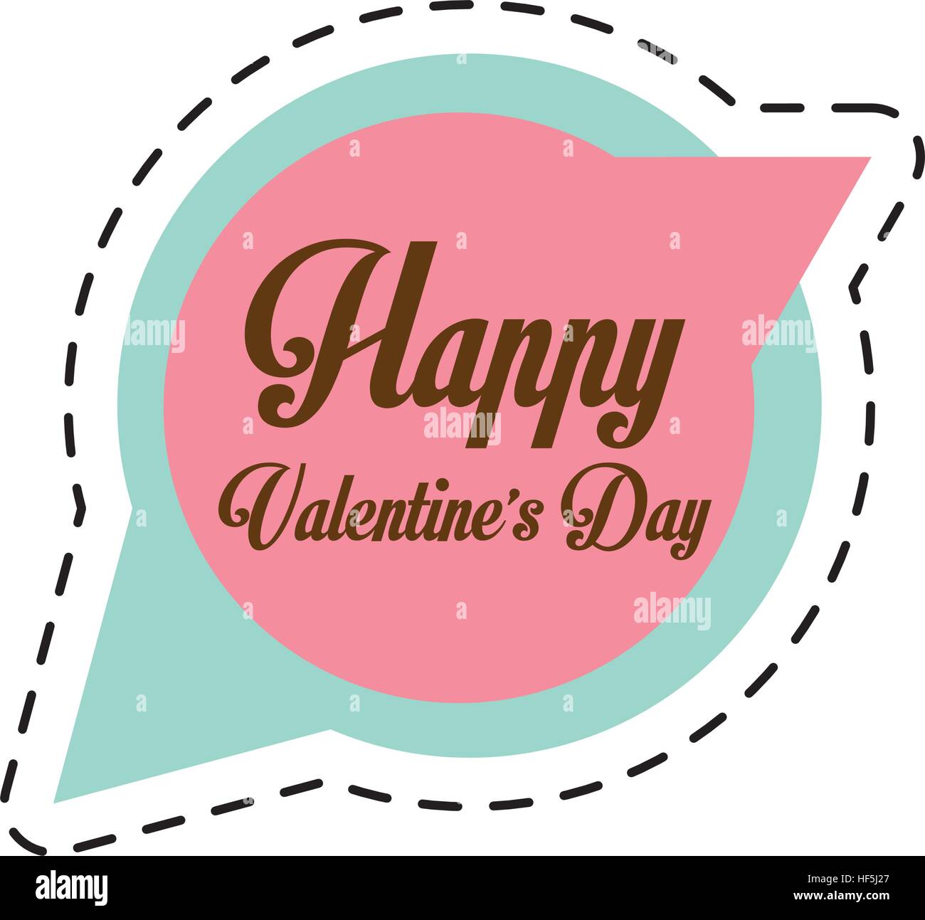 happy valentines day card bubble speech cut line vector illustration ...