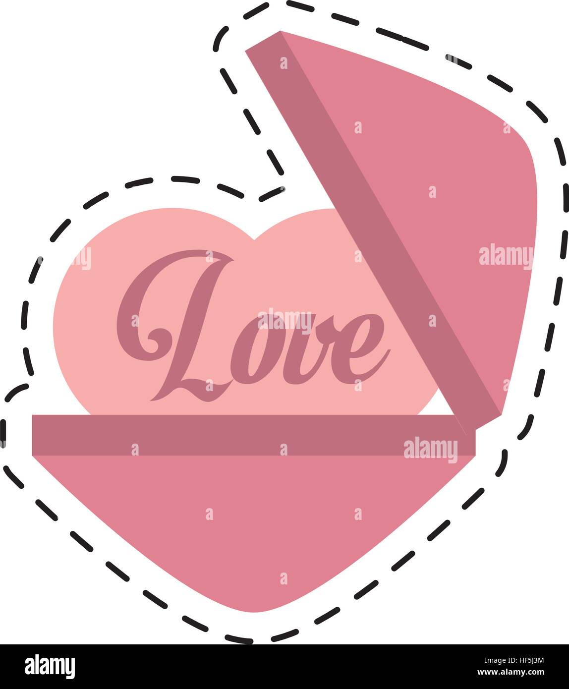 love heart message cut line vector illustration eps 10 Stock Vector ...