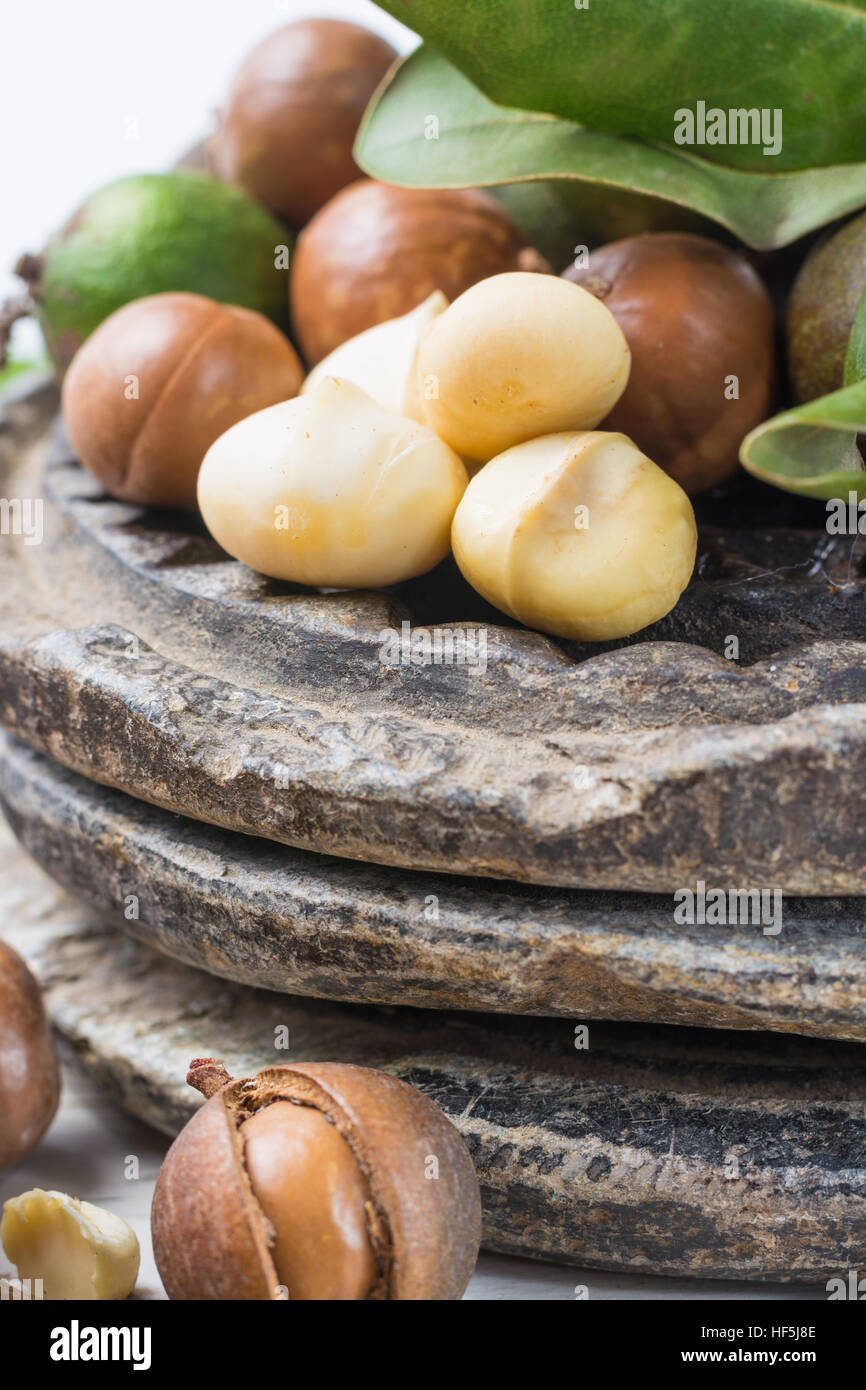 Macadamia nuts harvest close up Stock Photo - Alamy