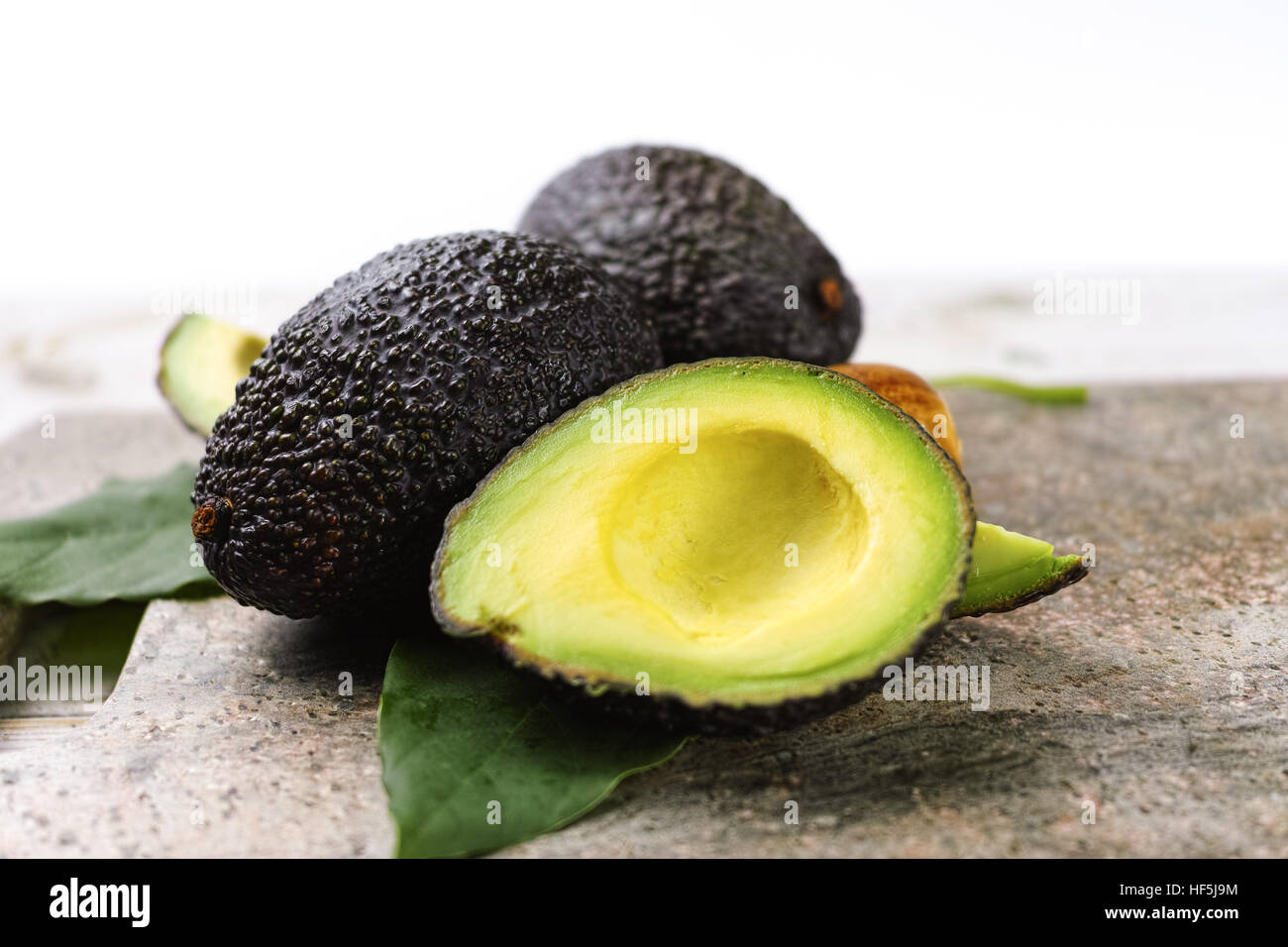 Green ripe avocado from organic avocado plantation - healthy food Stock ...